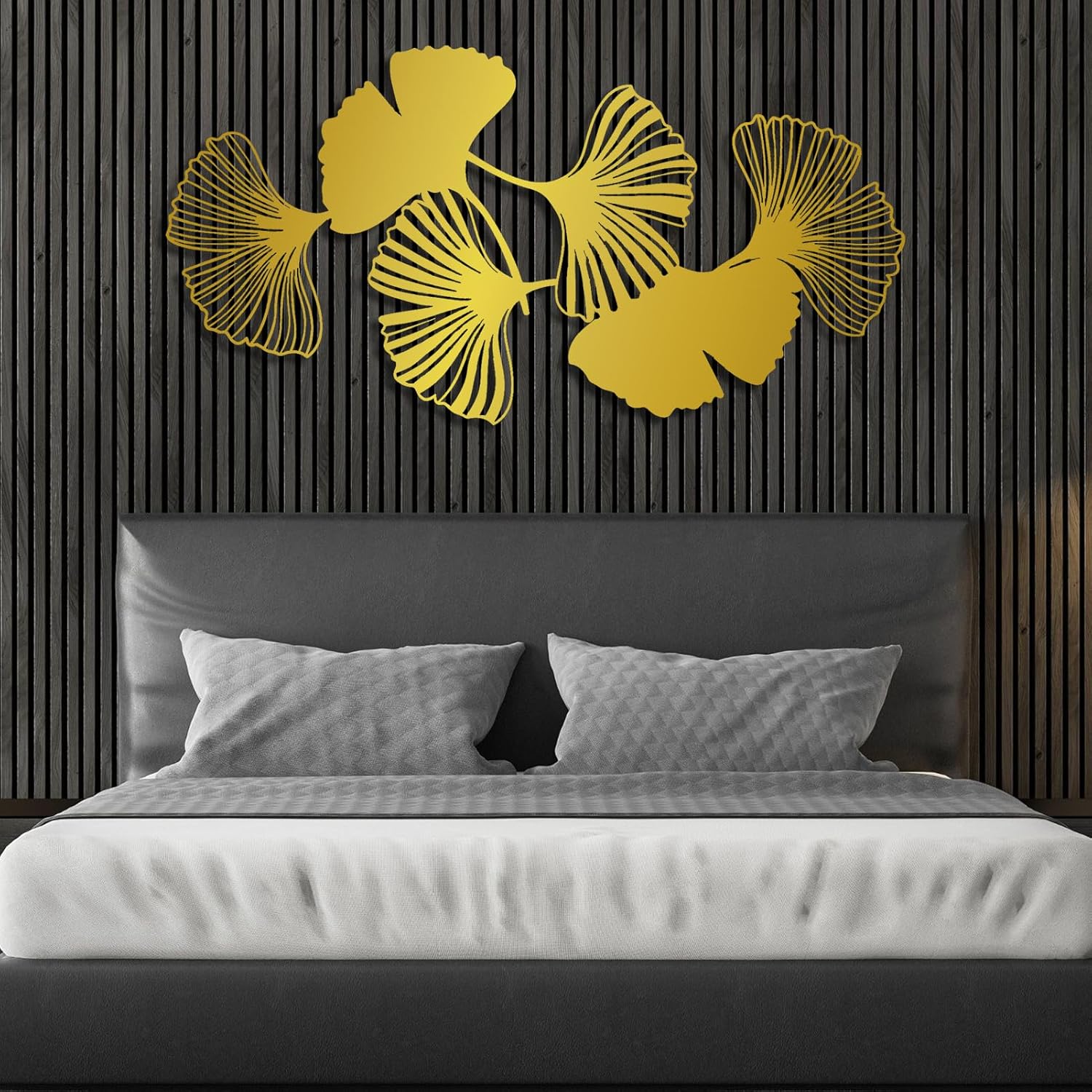 Amazon.com: Fayholy Ginkgo Leaves Large Metal Wall Art, Ginkgo Leaf ...