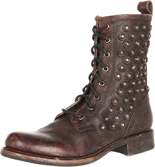 Amazon.com | FRYE Women's Jenna Disc Lace Boot, Dark Brown, 5.5 M US ...