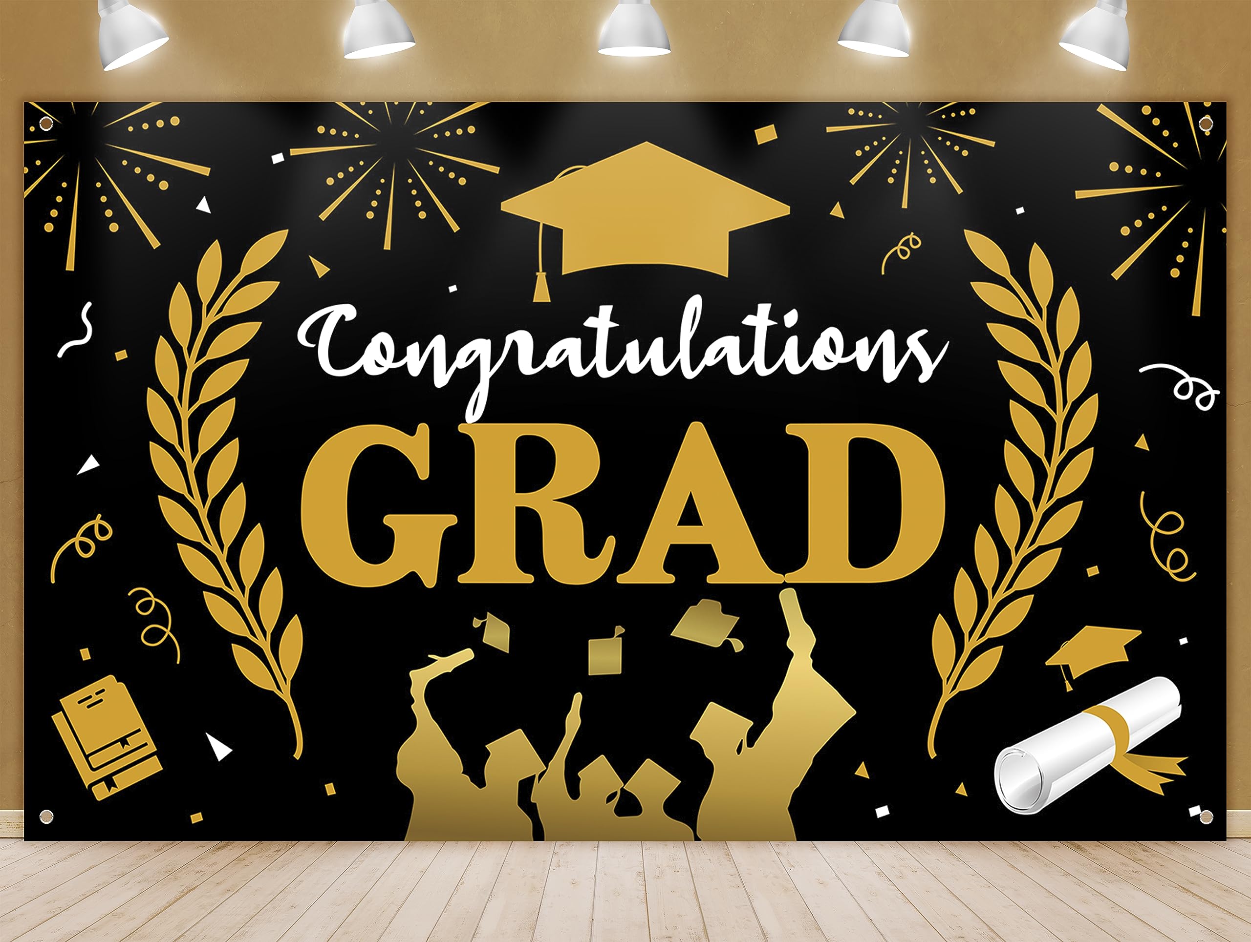 Amazon.com : Congratulations Graduates Party Backdrop - Grad Theme ...
