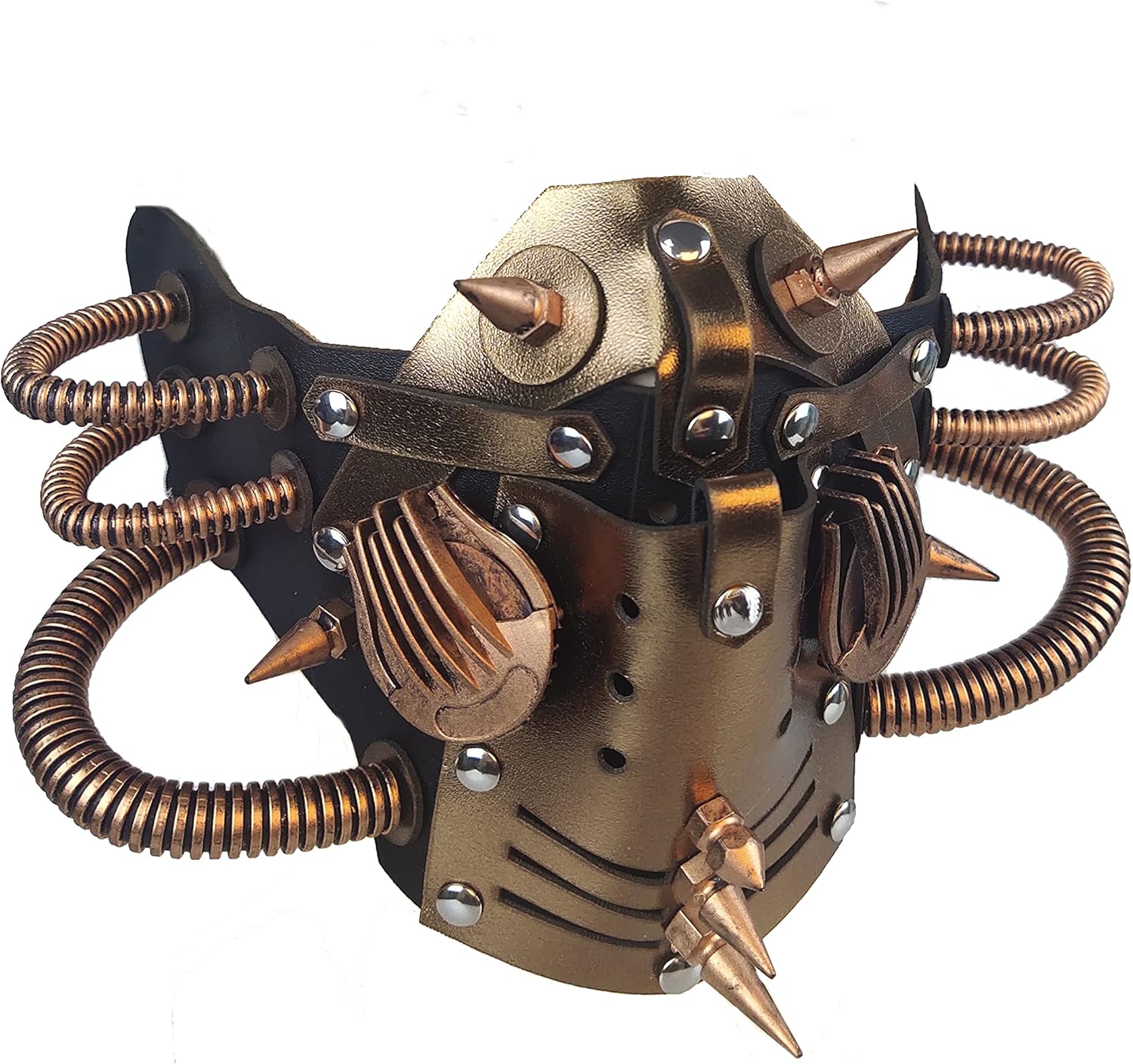 Ubauta Steampunk Leather Mask Cosplay Mask Punk Rivet Masquerade Mask ...
