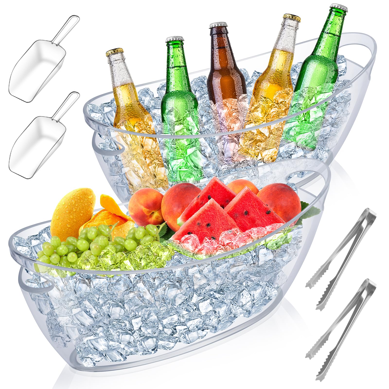 Snapklik.com : Acrylic Ice Buckets For Parties 2 Pack, IKAYAS 5.5L ...