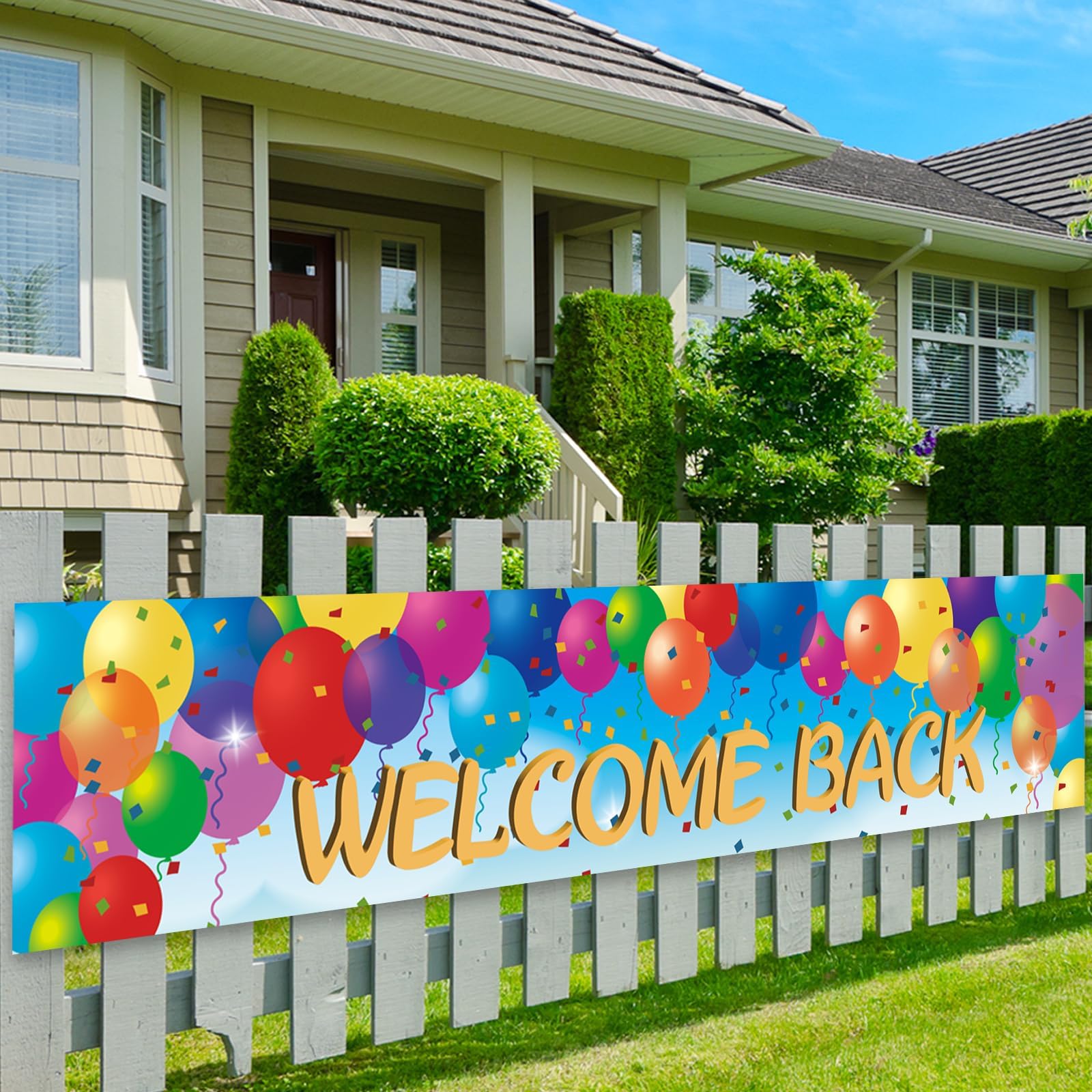 Amazon.com : ShuanQ Welcome Back Yard Banner - Welcome Home/Back to ...