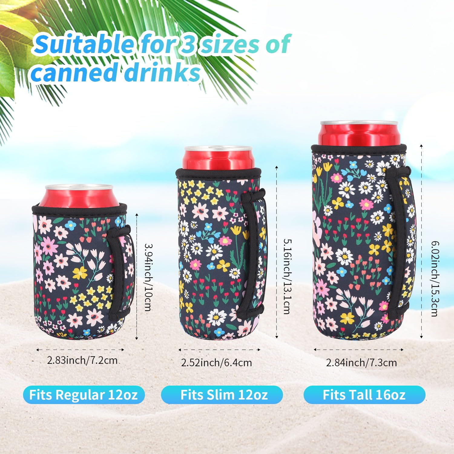 Snapklik.com : 3 Pack Reusable Neoprene Insulated Can Sleeve