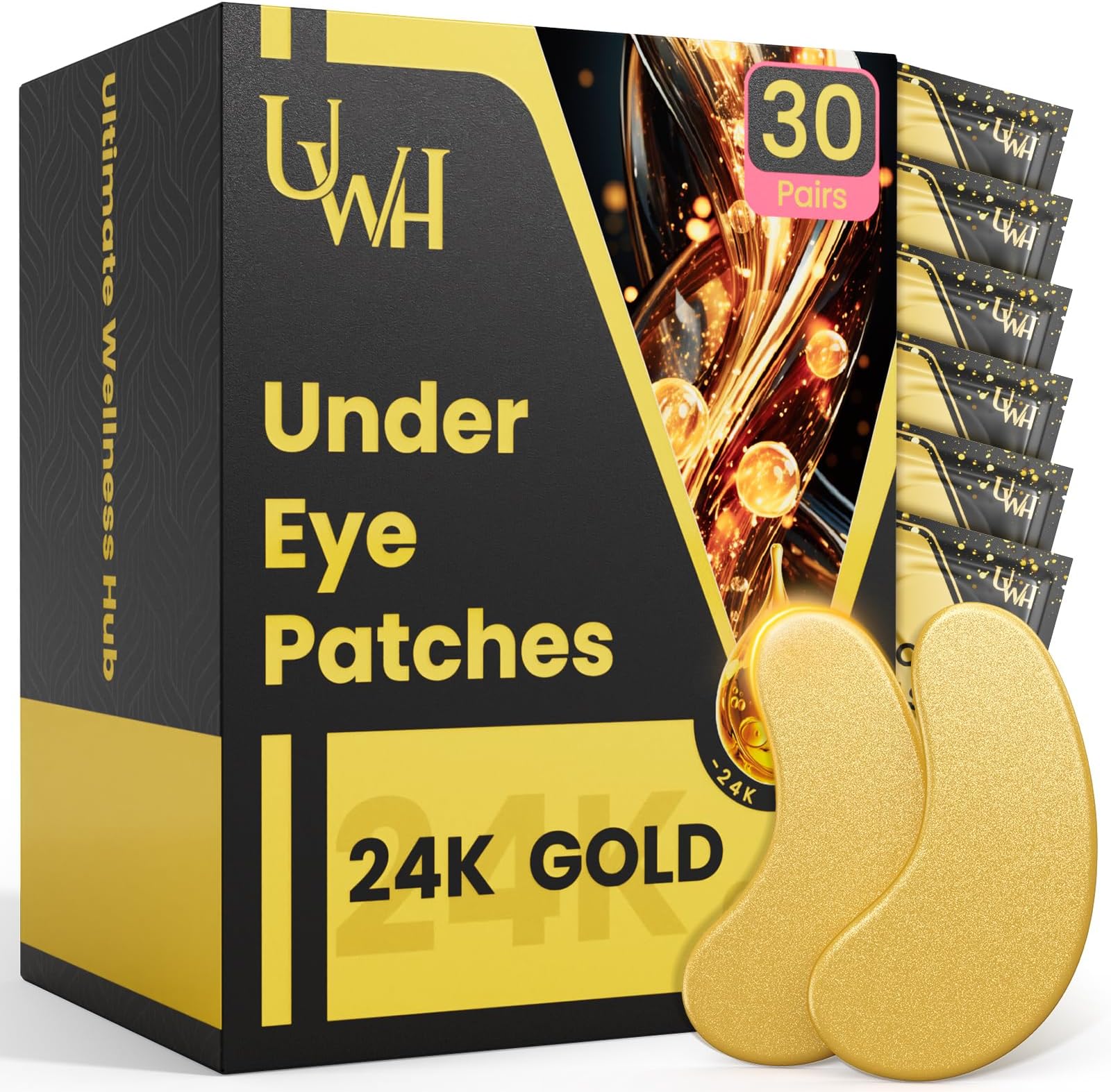 Amazon.com: RAEENE Under Eye Patches (60 Pcs) - 24K Gold Under Eye Mask ...