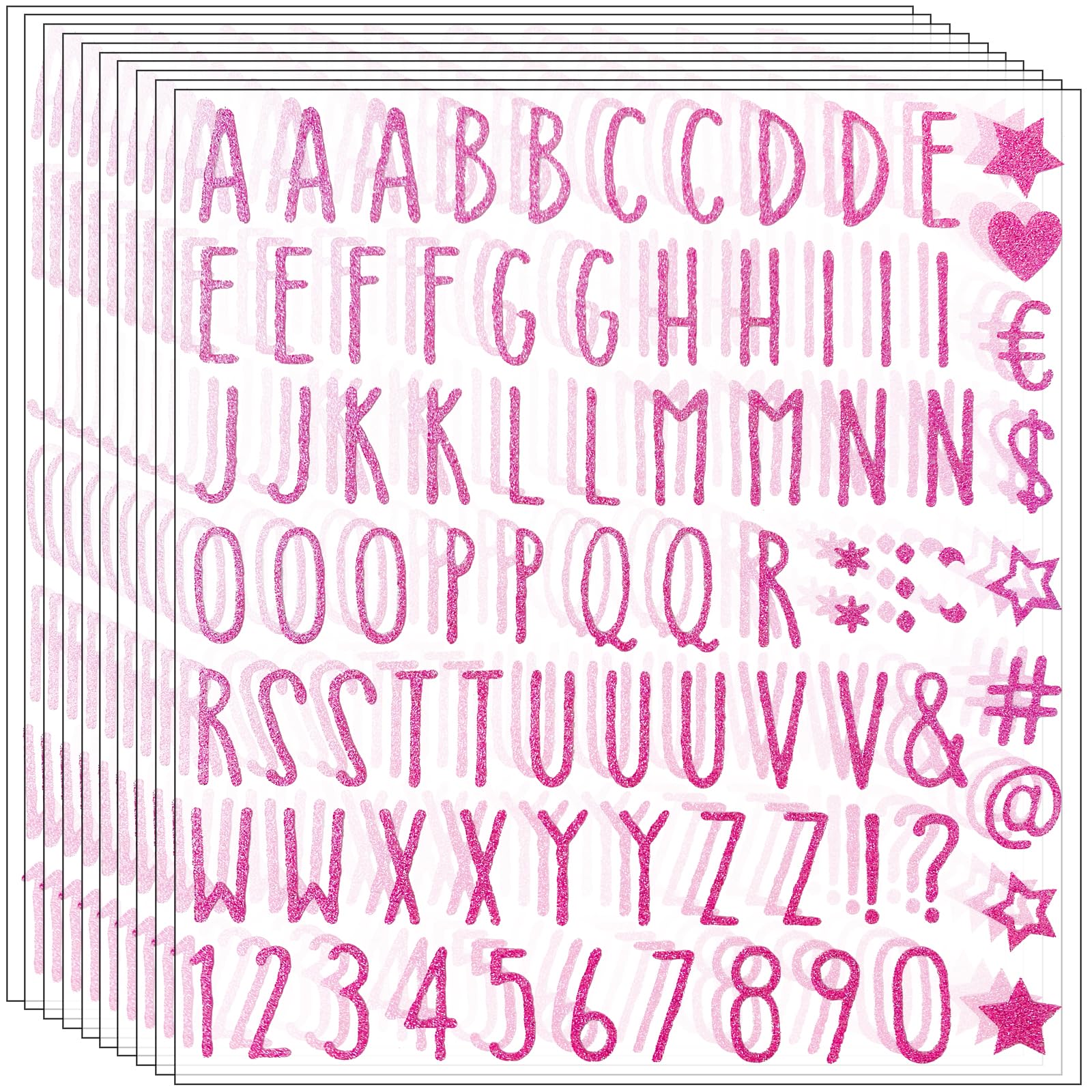 Snapklik.com : Waynoda Glitter Alphabet Letter Stickers 800 Pieces 10 ...