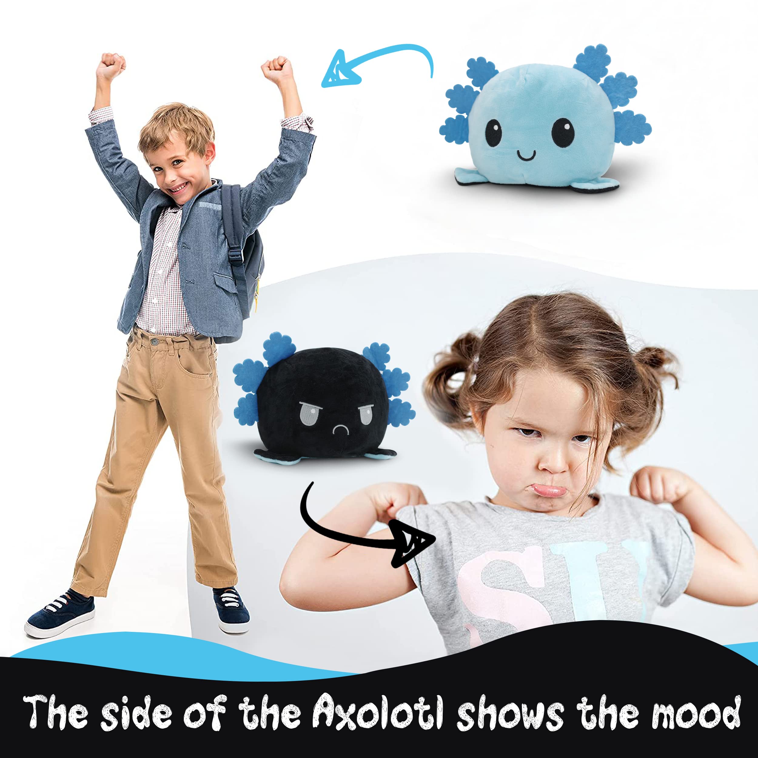 Reversible Axolotl Plushie,Axolotl Reversible Plush Toys,Double-Sided ...