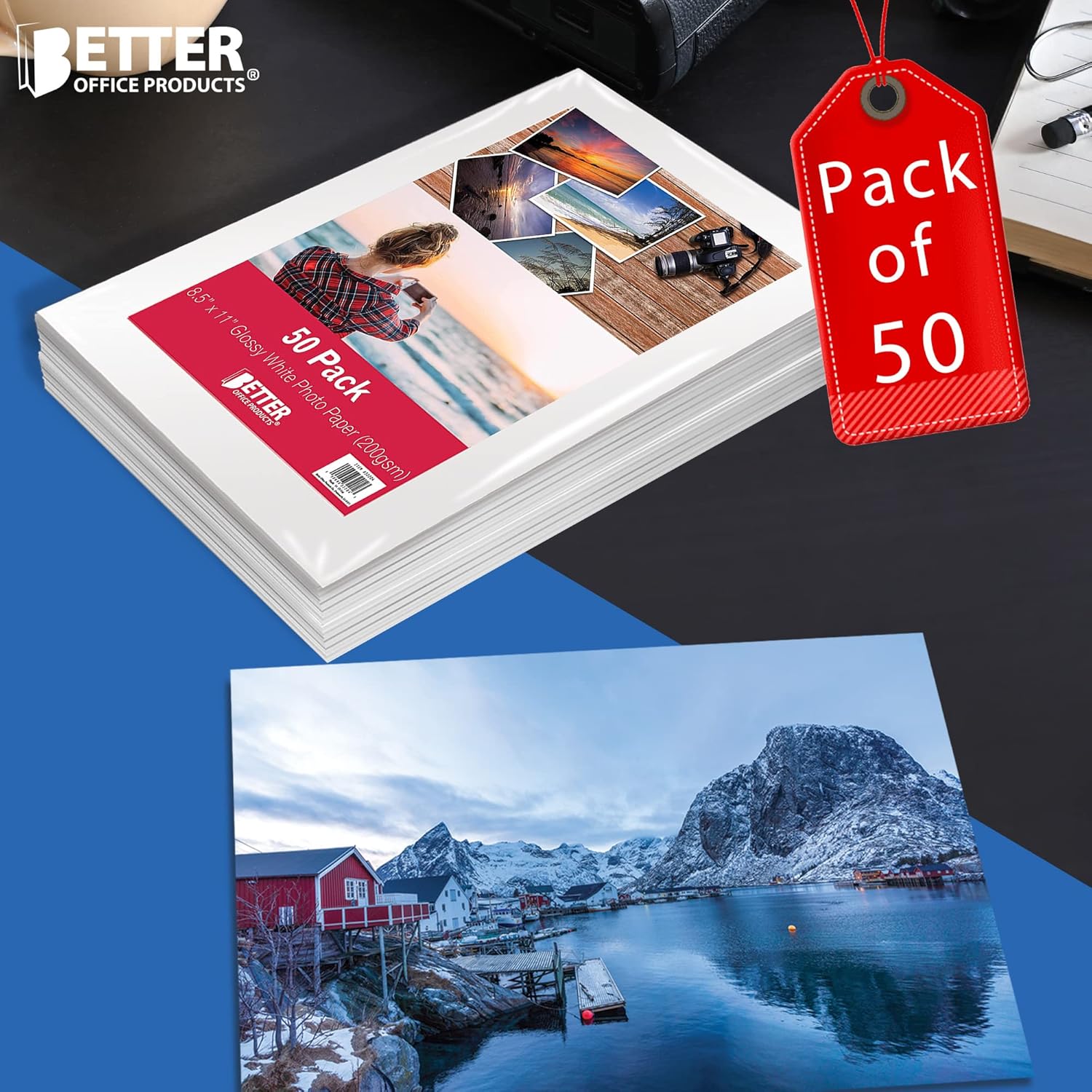Better Office Products – Papel fotográfico brillante 85 x 11 pulgadas ...