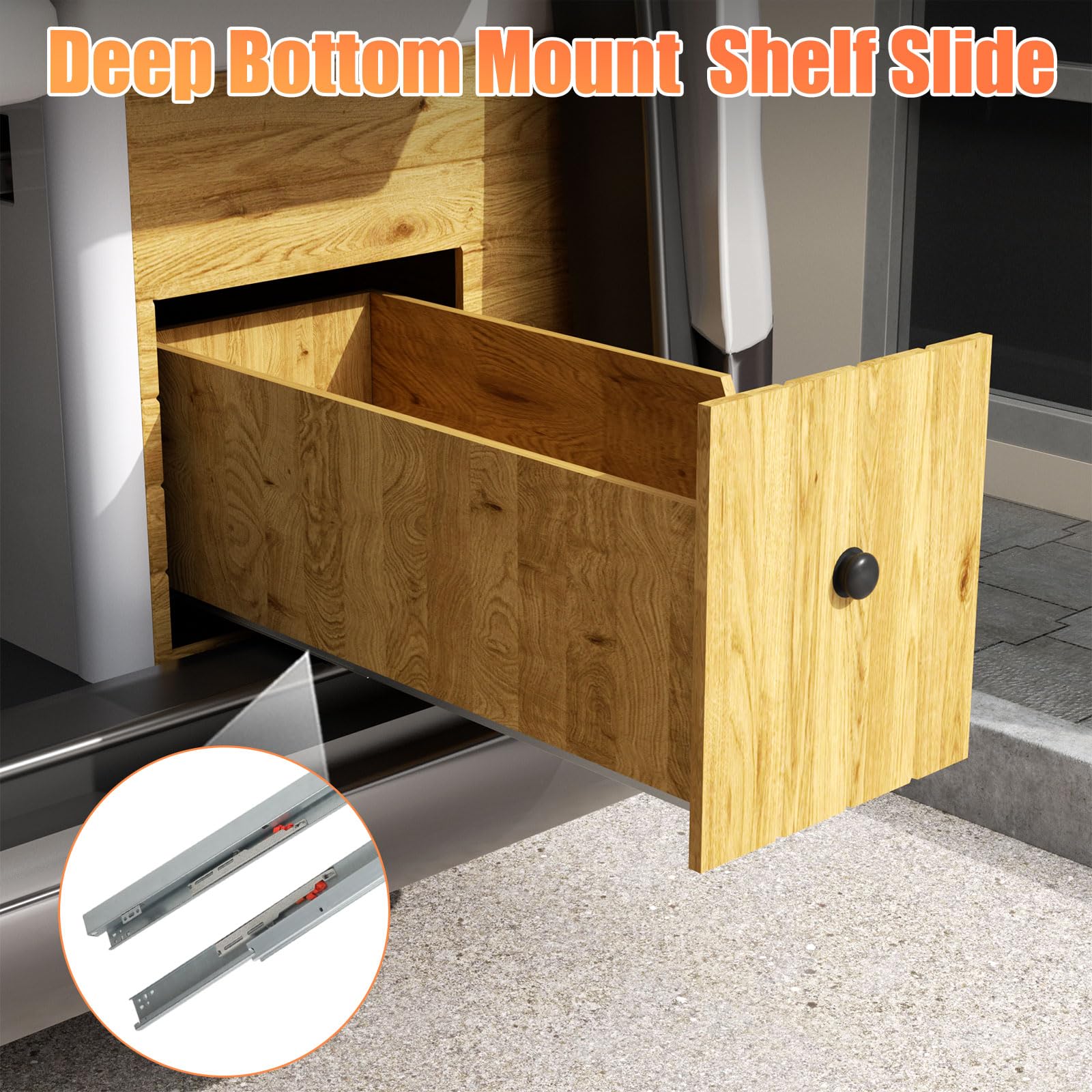 Snapklik.com : Deep Undermount Drawer Guide Shelf Slider Soft Close ...