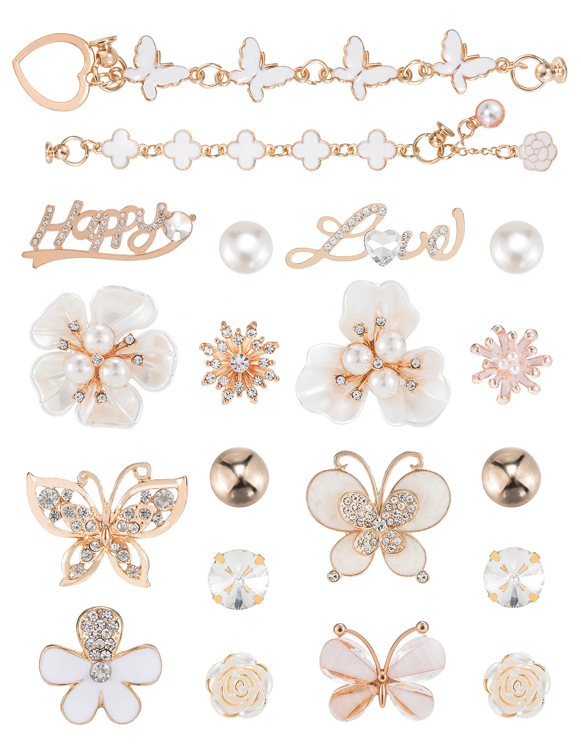 Amazon.com: Tsinlan.ayn Bling Shoe Charms with Chains Designer Flower ...