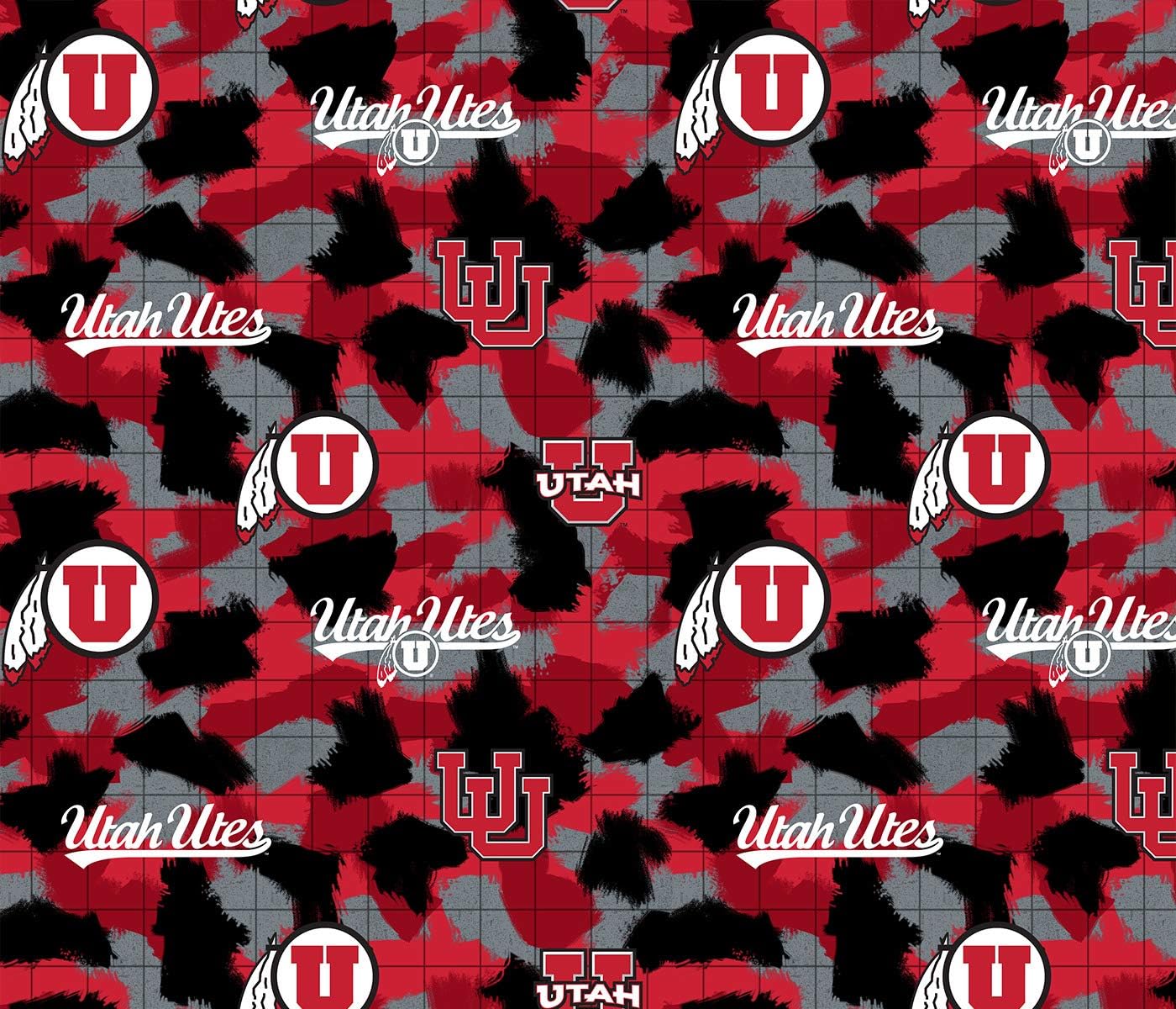 Amazon.com: University of Utah Flannel Fabric-Utah Utes Cotton Fabric ...