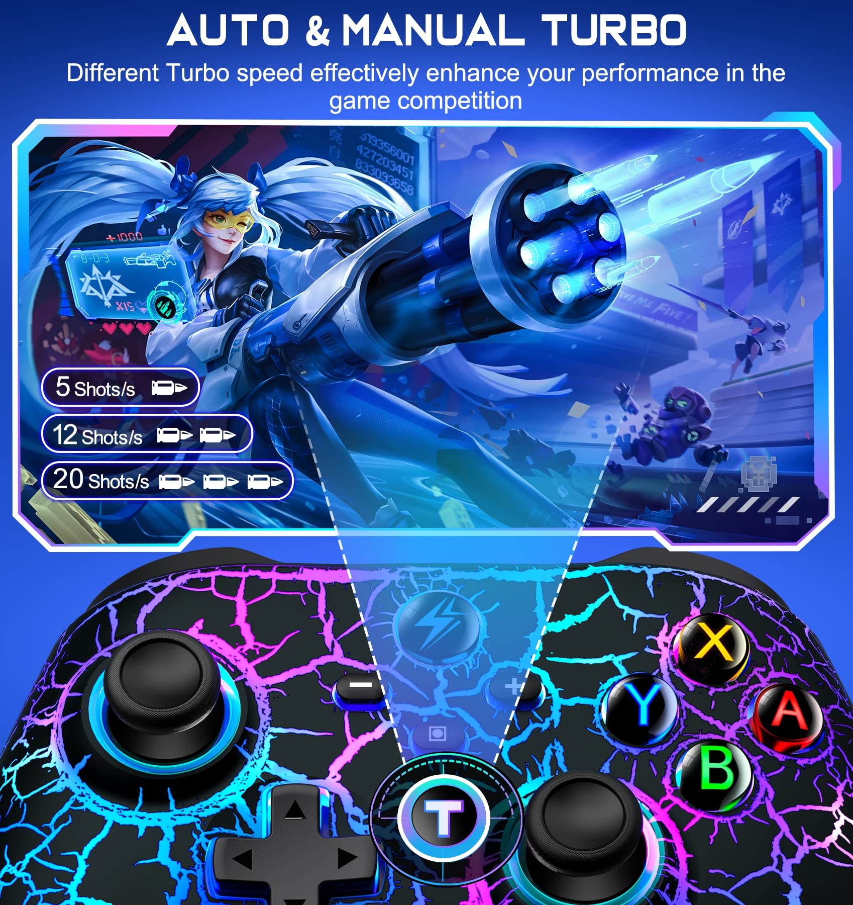 RGB Light Wireless Controller For Nintendo