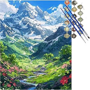 Malen nach Zahlen Erwachsene Landschaft Malen nach Zahlen Berg DIY Handgemalt Ölgemälde Kit ...