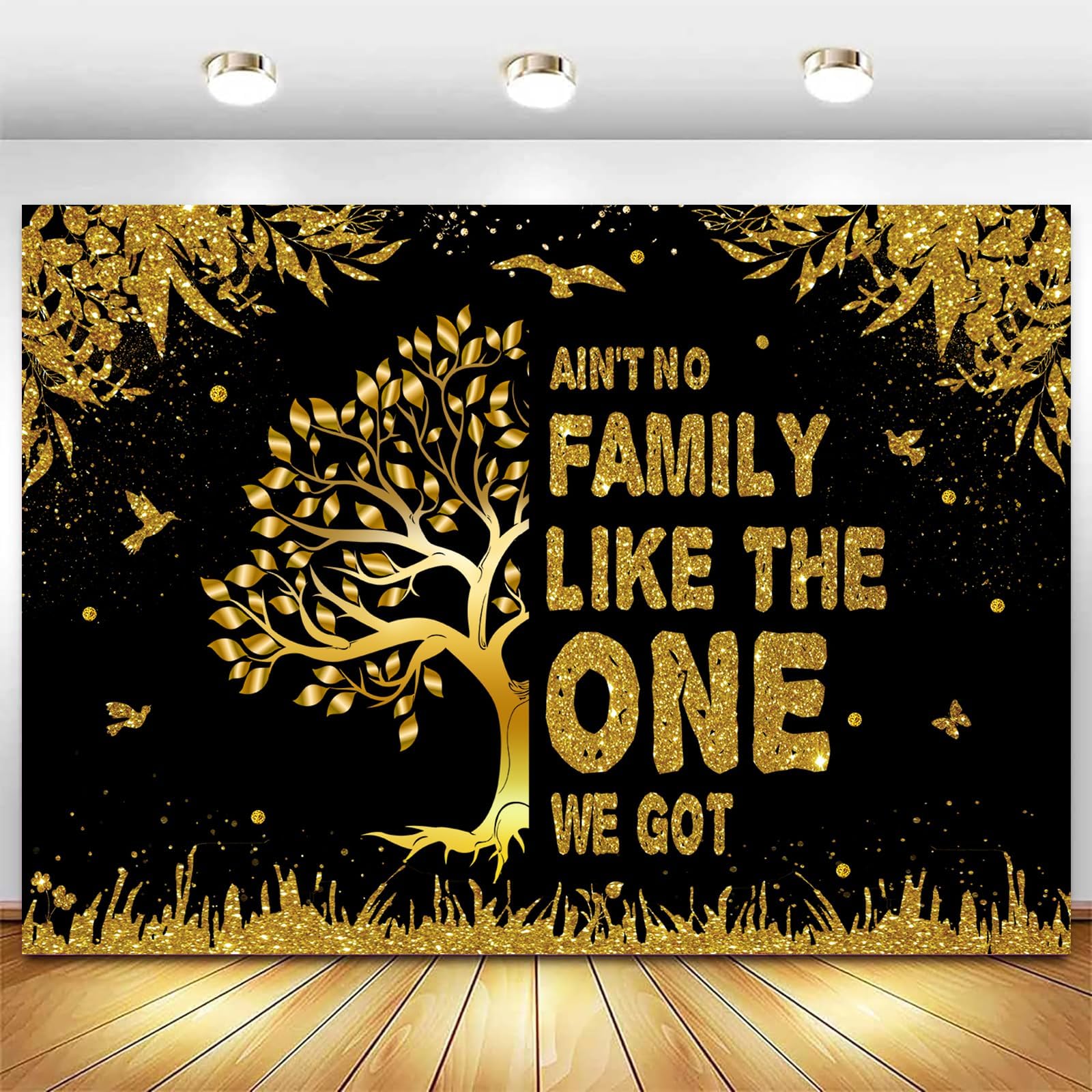 Amazon.com : ChloropLastid 10x8ft Black Gold Family Reunion Photography ...