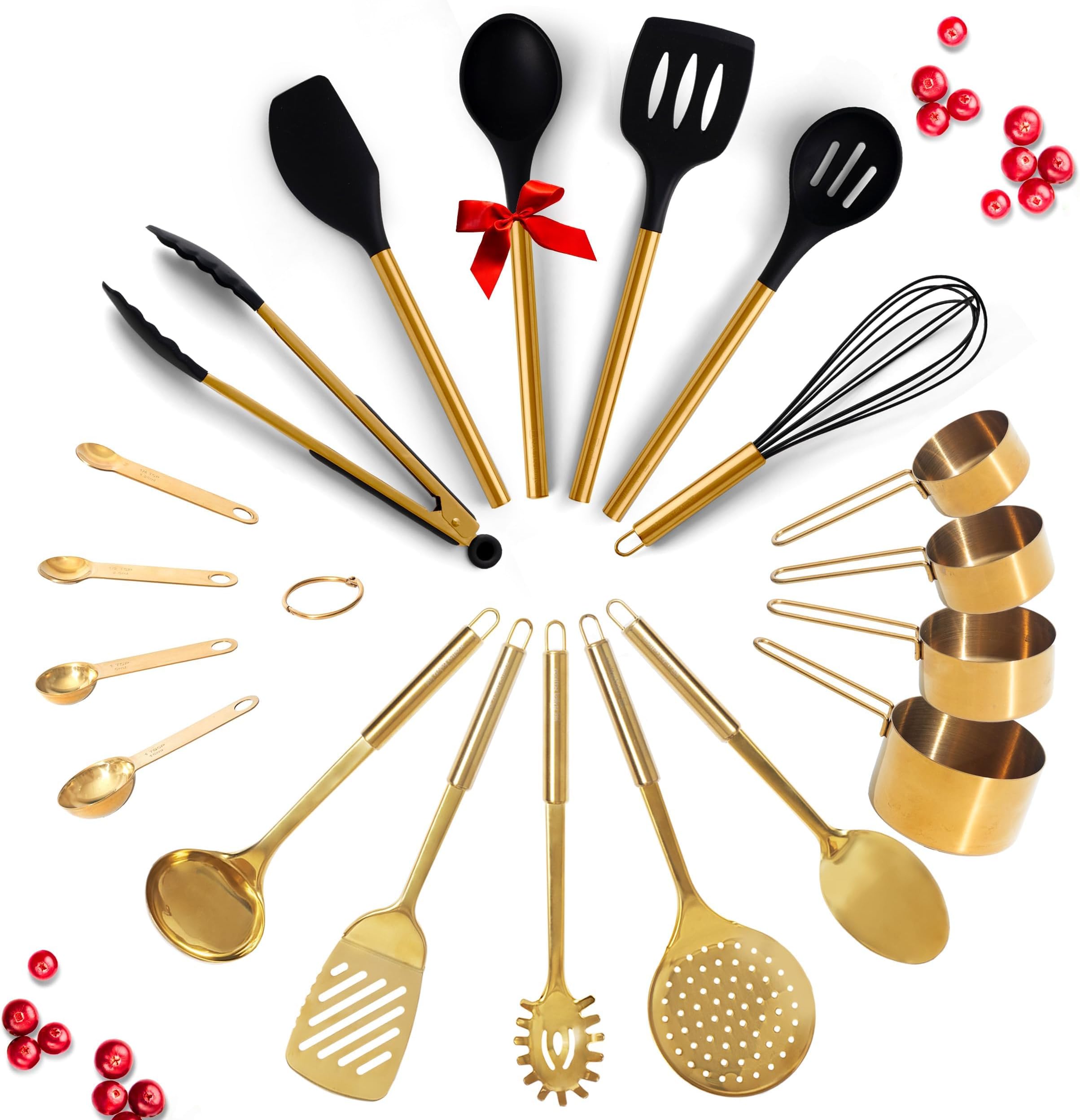Amazon.com: Black and Gold Kitchen Utensils Set - 19 PC Luxury Set ...