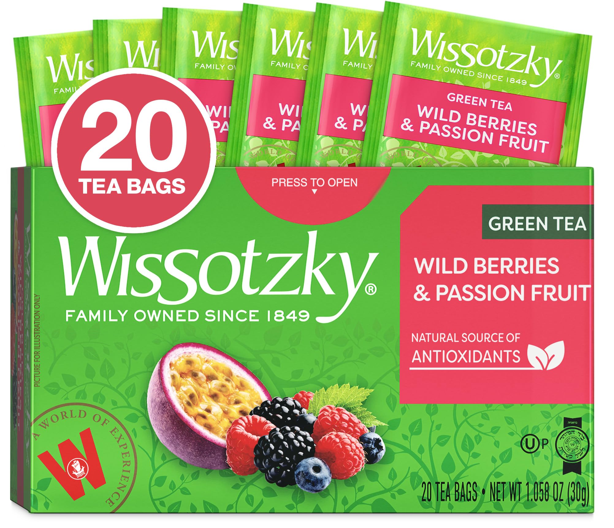 Amazon.com: Wissotzky Wild Berries & Passion Fruit Green Tea, 20 Tea ...