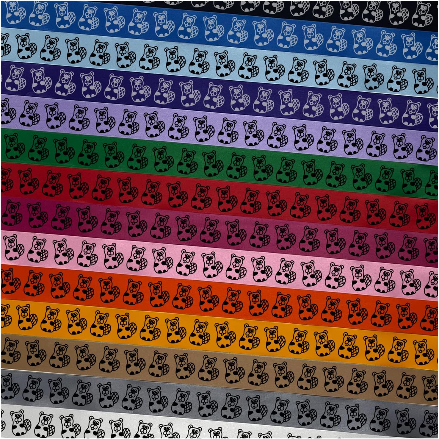 Amazon.com: Silly Beaver Doodle Satin Ribbon for Bows Gift Wrapping DIY ...