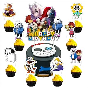 25Pcs Undertale Cupcake Toppers and Cake Toppers Edible for Adults ...