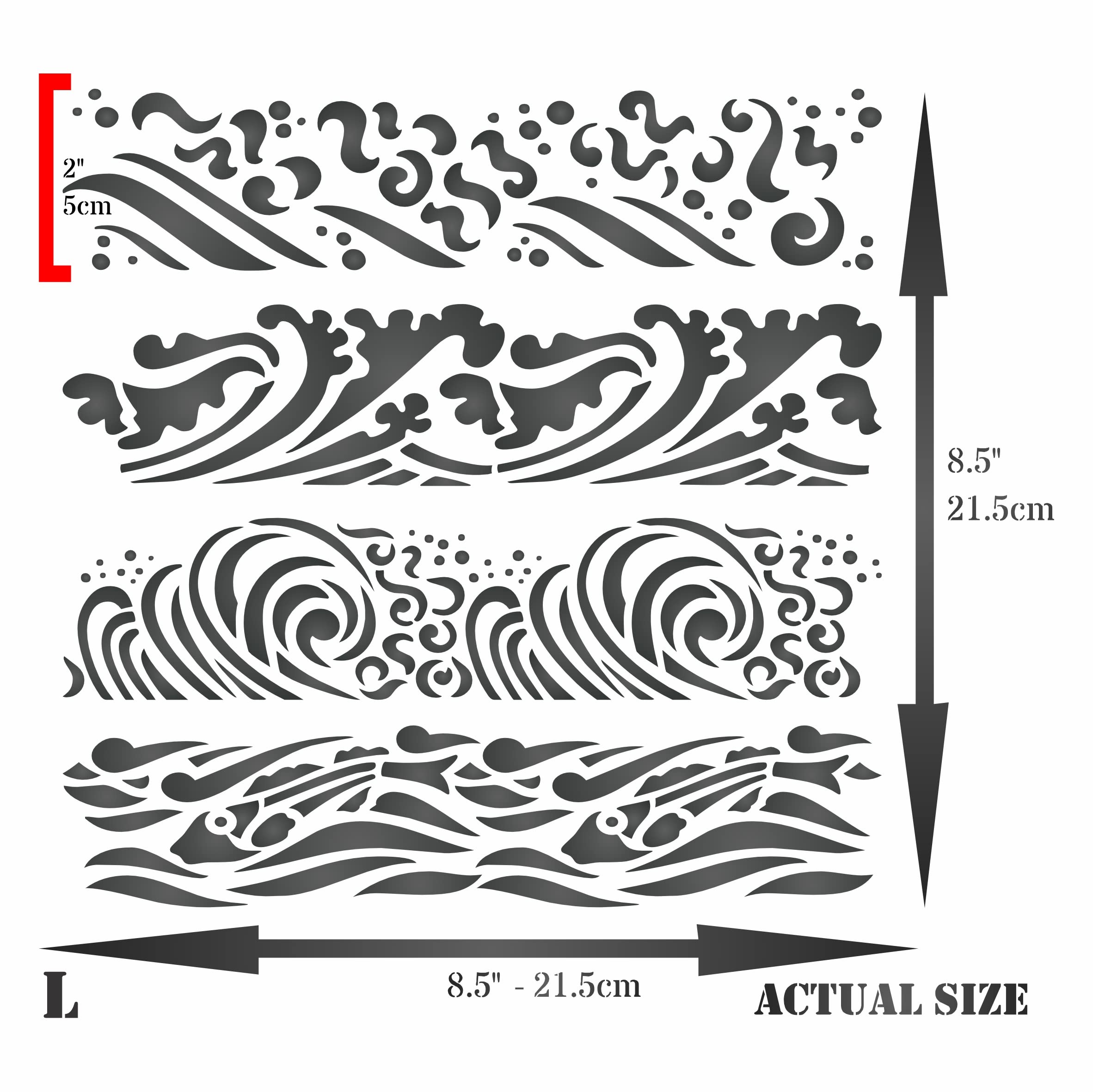 Beach Stencil Border Designs Wall Stencils, Floor Tile Stencils,