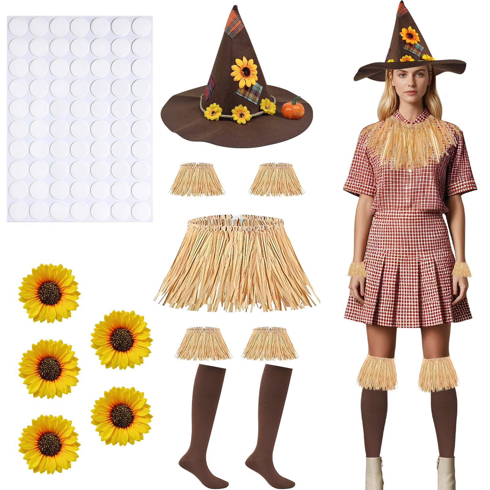 Amazon.com: CIEOVO Halloween Straw Costume, Scarecrow Costume ...