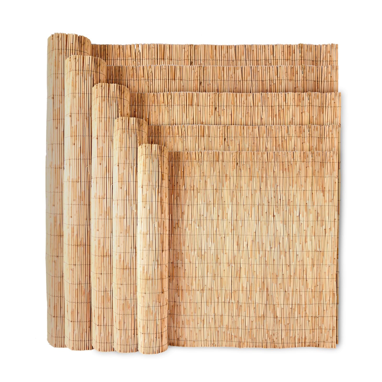 Wadan 8mm-10mm Extra Thick Natural Peeled Reed Fence, Garden Screening ...