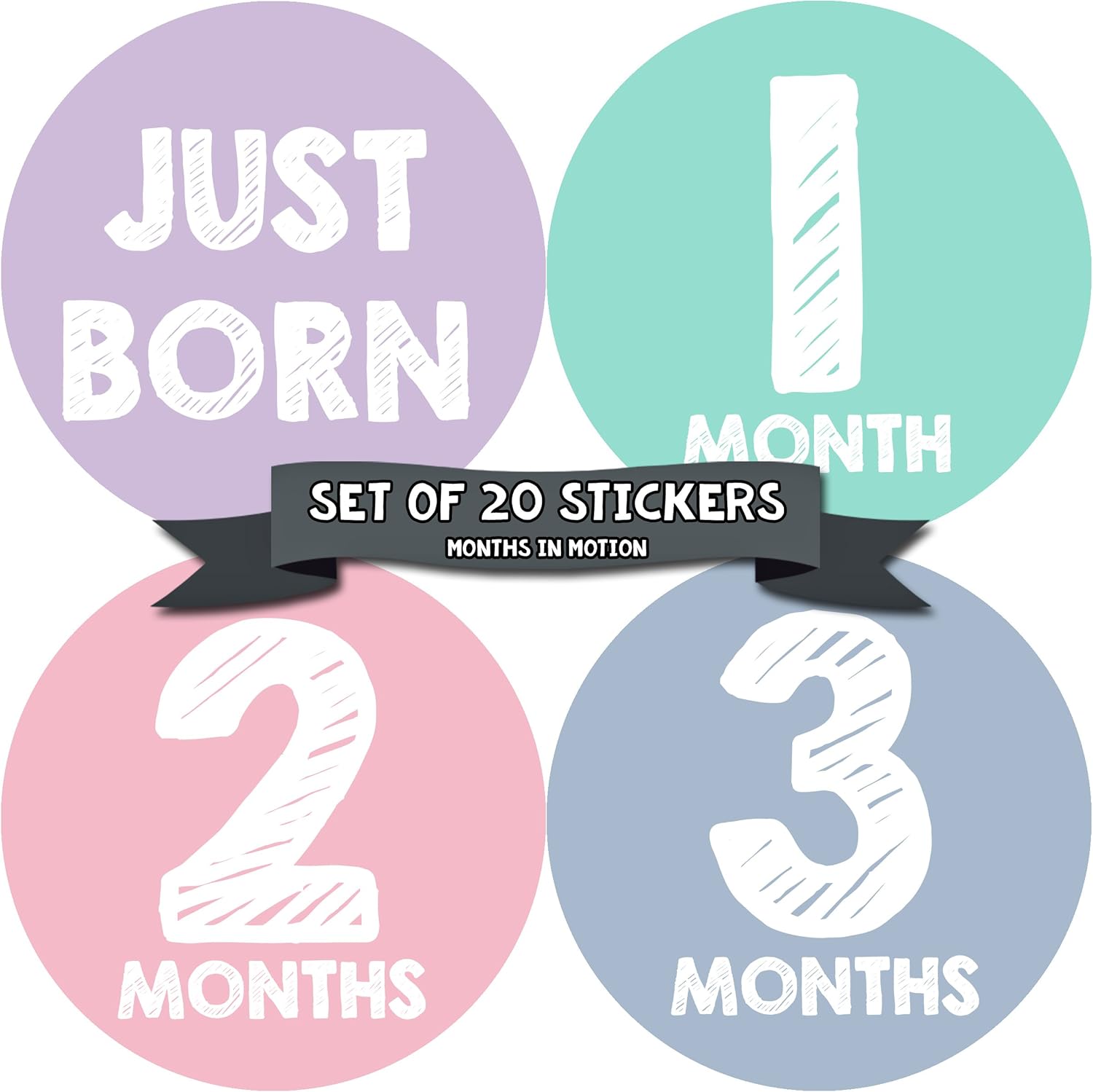 Amazon.com: Months in Motion Baby Monthly Stickers - Baby Milestone ...
