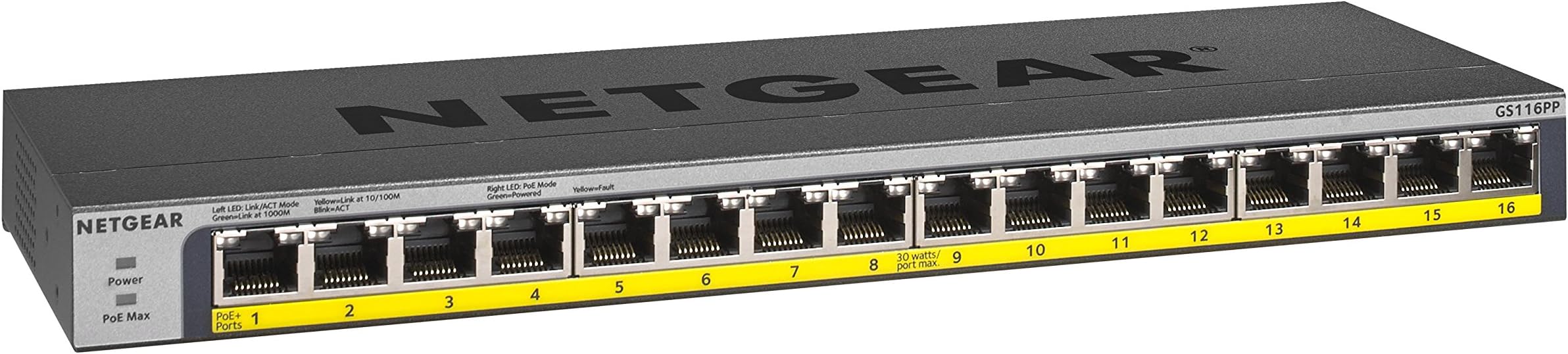 Amazon.com: NETGEAR 16-Port Gigabit Ethernet Unmanaged PoE Switch ...