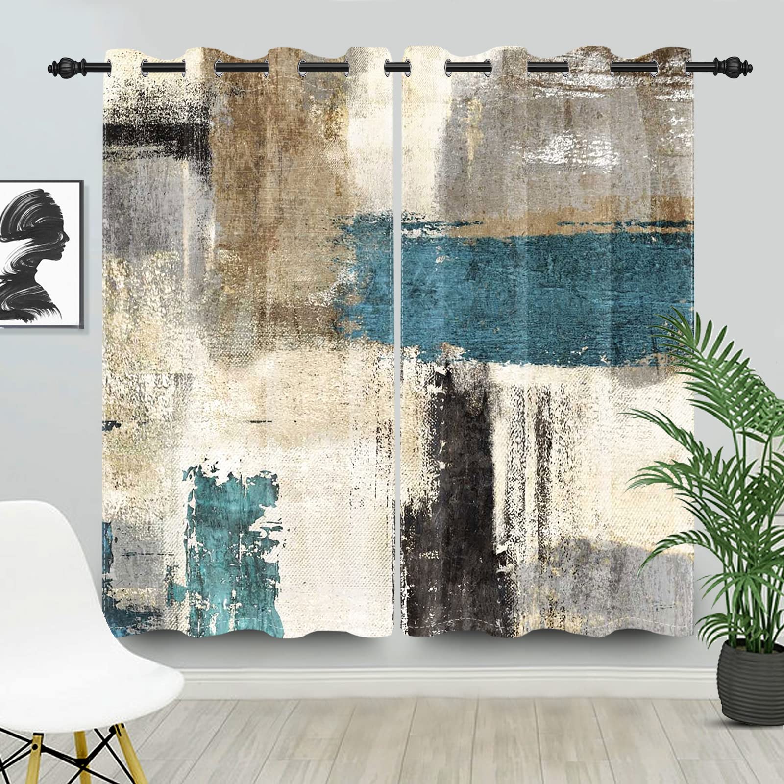 Contemporary Print Curtains Ilva Sage Måttbeställda Gardiner
