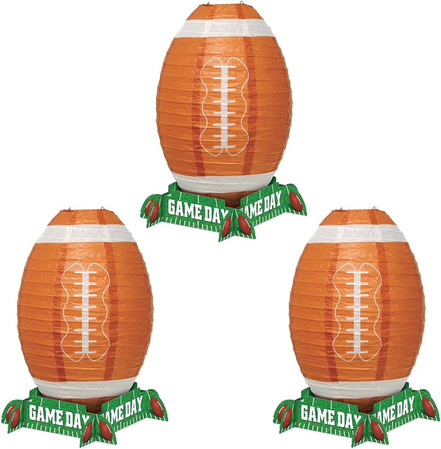 Amazon.com: Beistle Football Paper Lantern Centerpieces, 3-Pack Sports ...