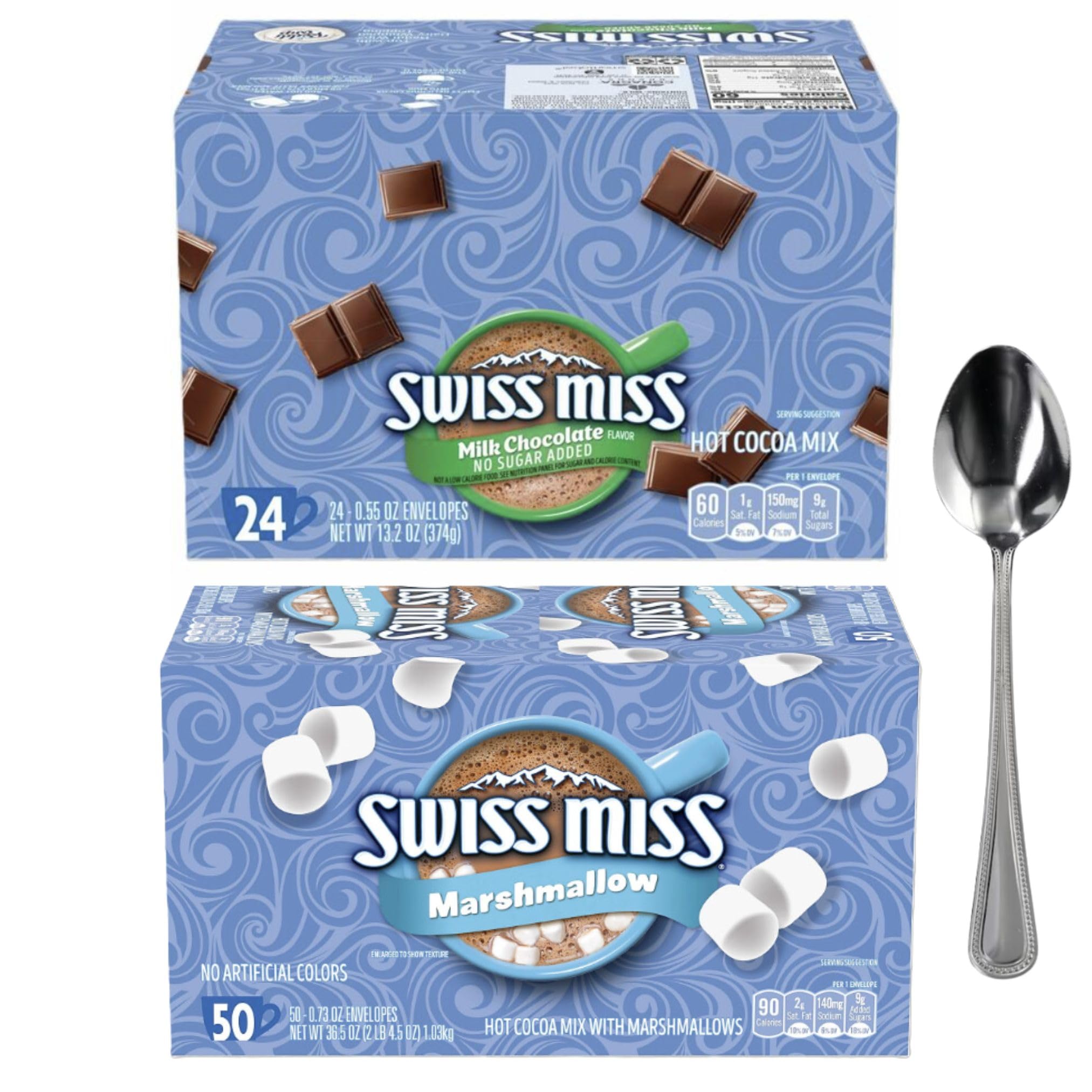 Amazon.com : Swiss Miss Hot Cocoa Mix Bundle: 50 Count Marshmallow & 24 ...