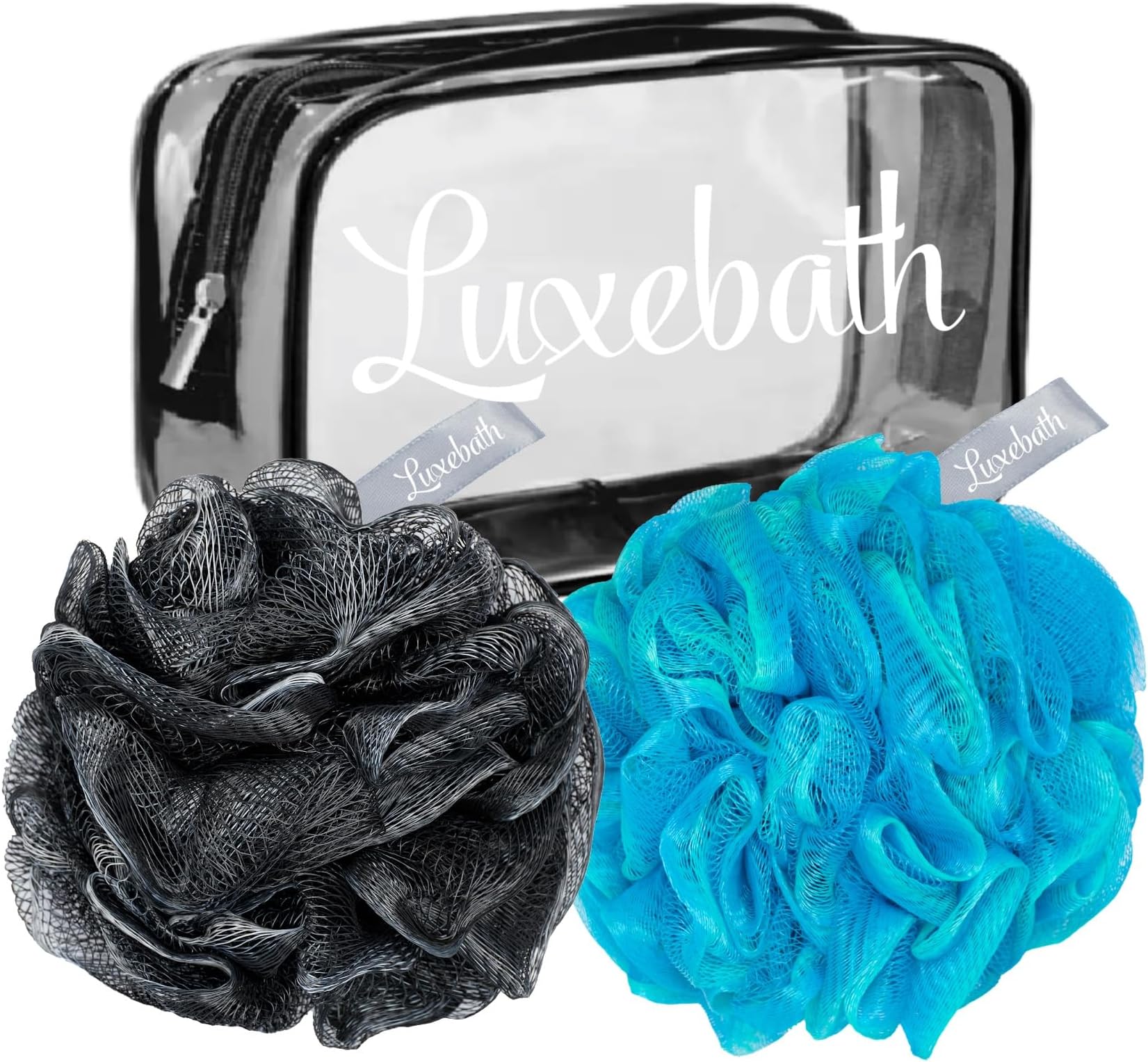 Amazon.com: Travel Size Shower Bath Loofah Sponge Scrub Mesh Pouf Puff ...