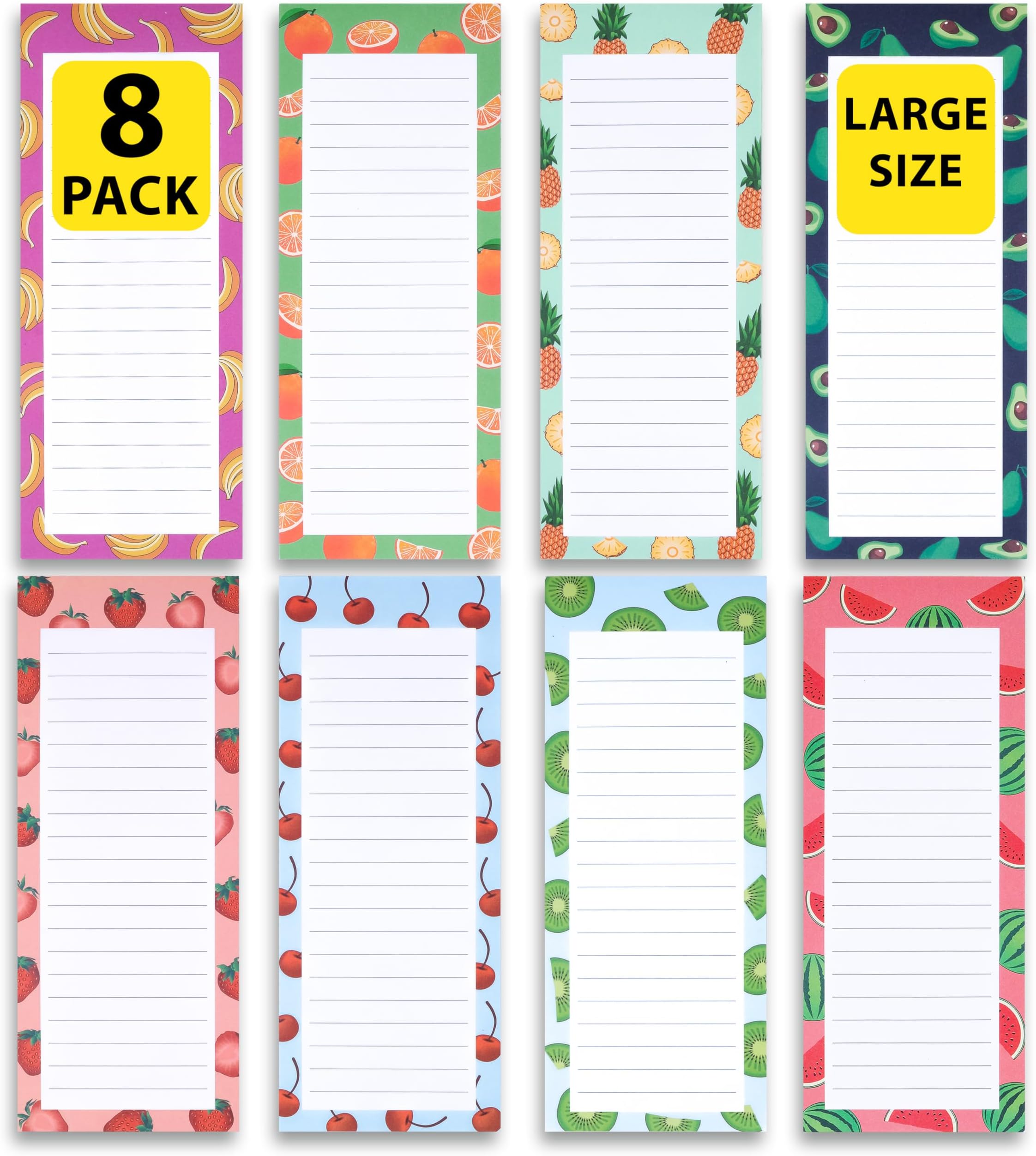 Amazon.com : 8 Large Magnetic Notepads – Big Notepads for Grocery List ...