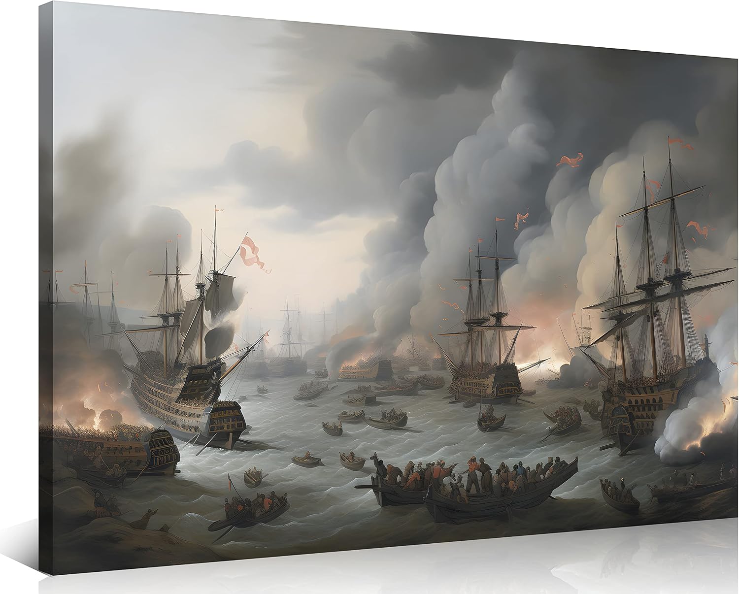 Amazon.com: NAN Wind 1Pcs Naval Battle Canvas Prints Warships at Sea ...