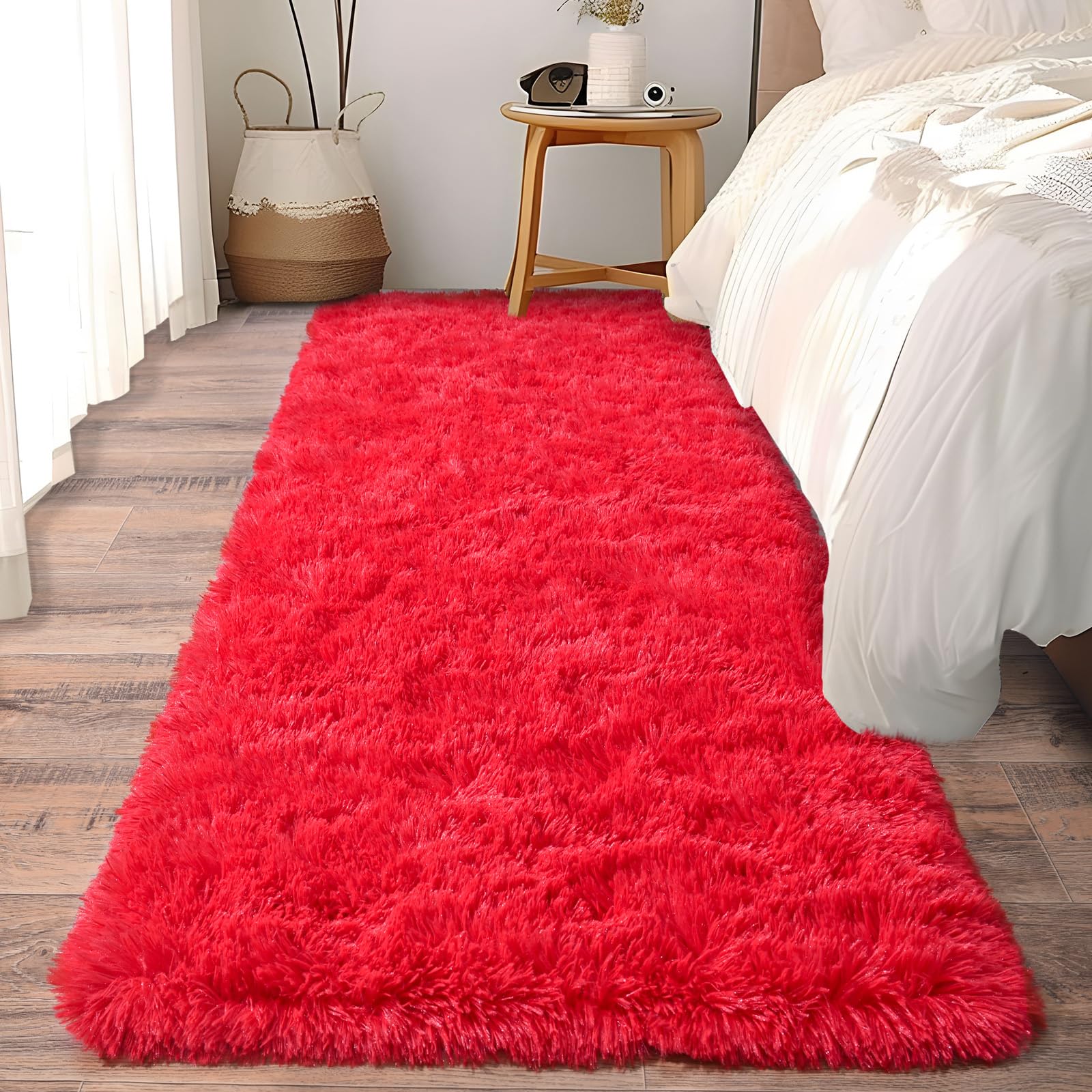 Amazon.com: Ailyei Soft Runner Rugs for Bedroom Hallways, 2x6 Red ...