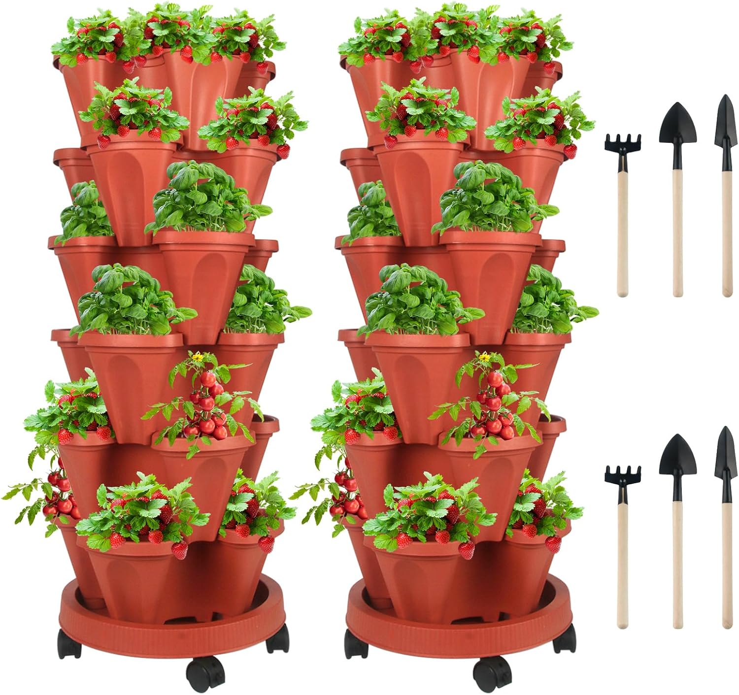 Amazon.com: Vertical Planter 6 Tier Stackable Planters Garden Planters ...