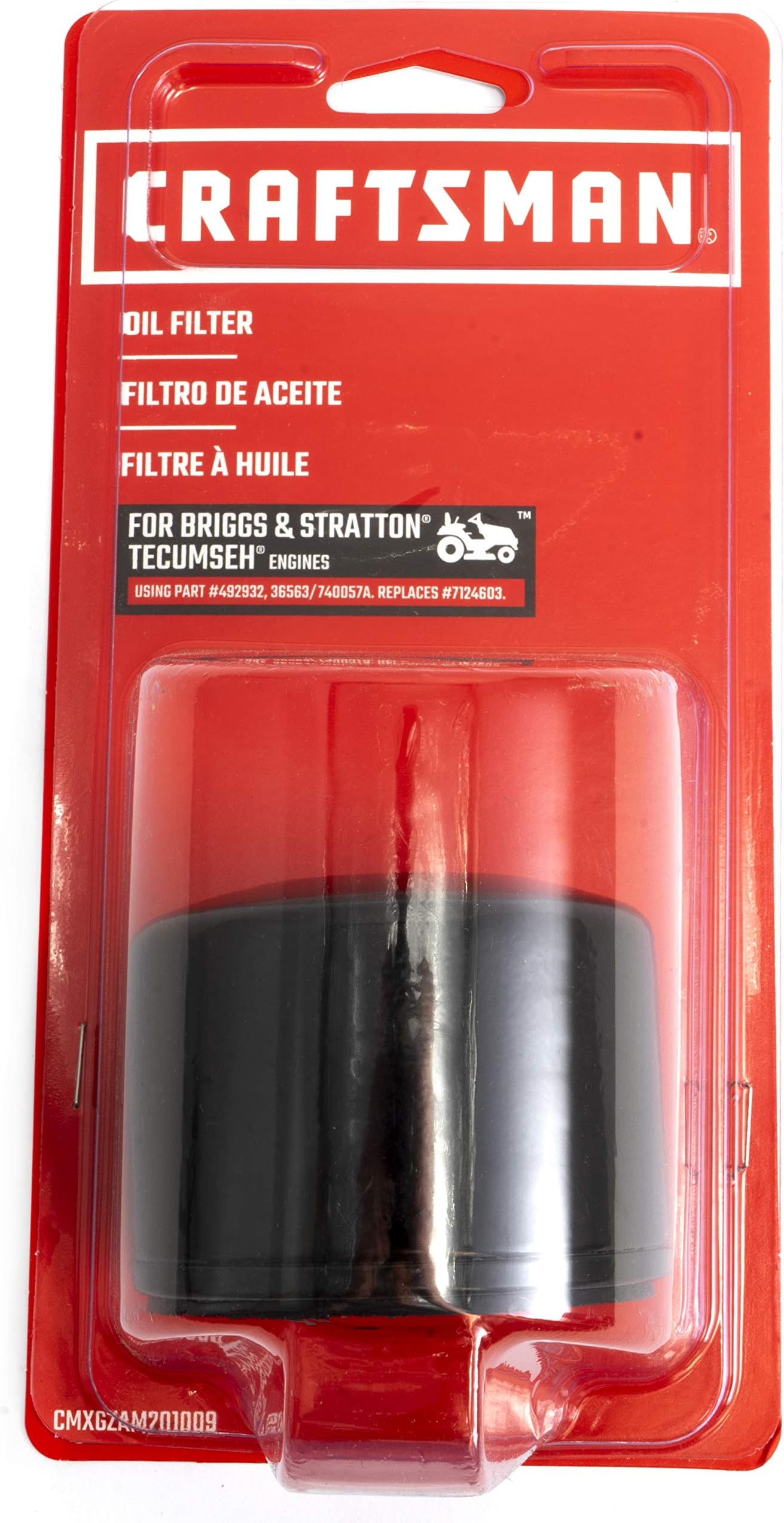 Amazon.com : Craftsman CMXGZAM201009 Current B&S 492392s Oil Filter ...