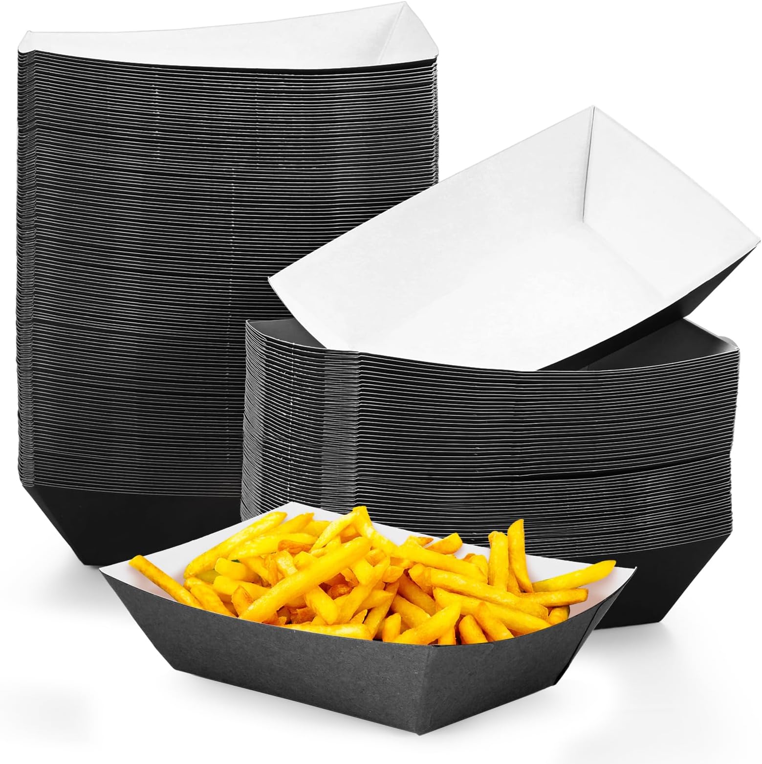 Amazon.com: 100 Pcs Paper Food Trays Boat Disposable Nacho Trays Kraft ...