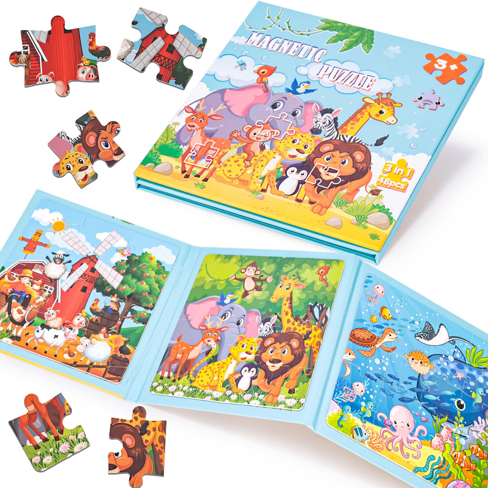 Amazon.com: LovesTown Magnetic Puzzles for Toddlers, Travel Puzzle for ...