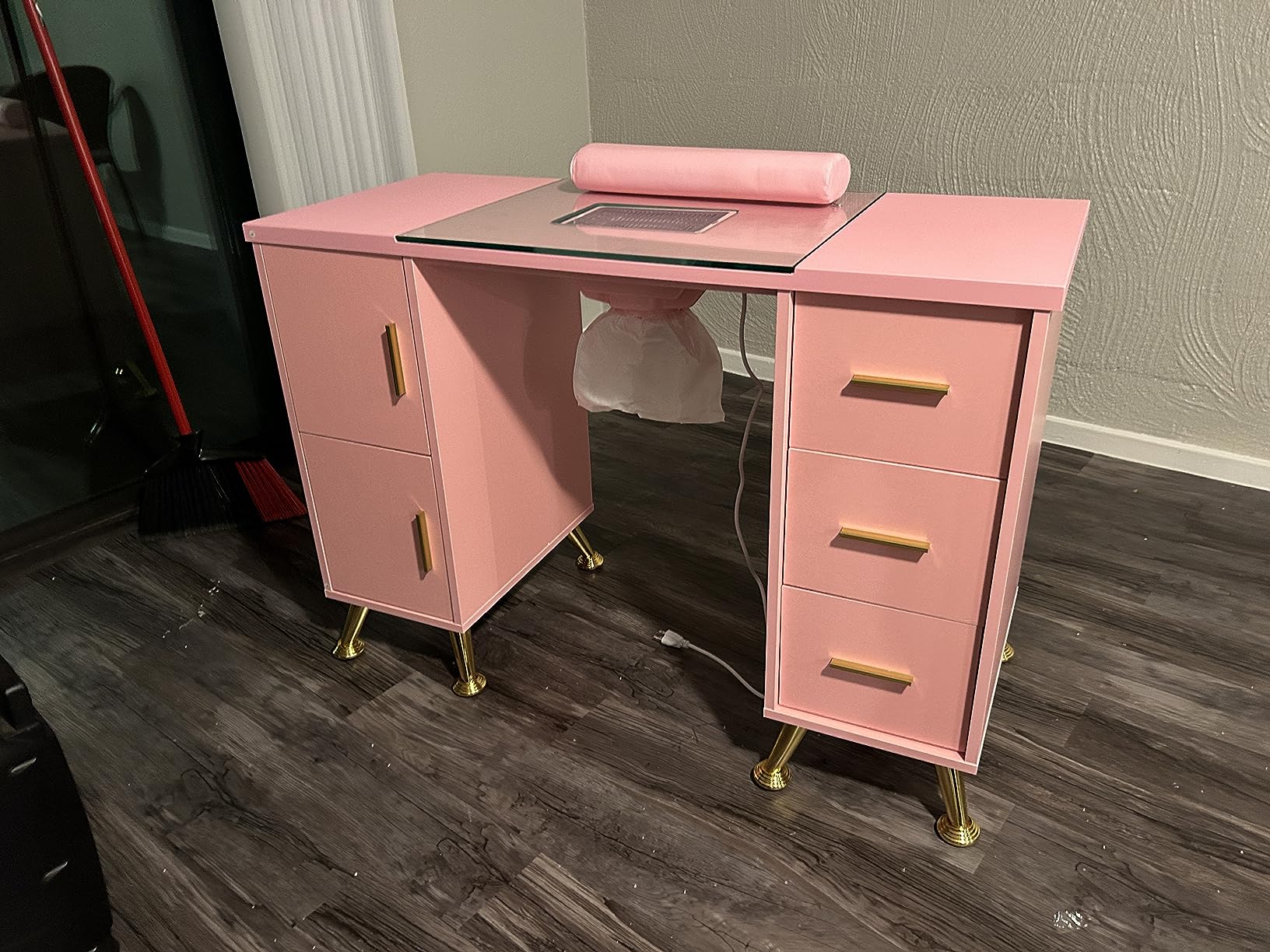 $50/mo - Finance Manicure Table Nail Desk for Nail Tech, Glass Top ...