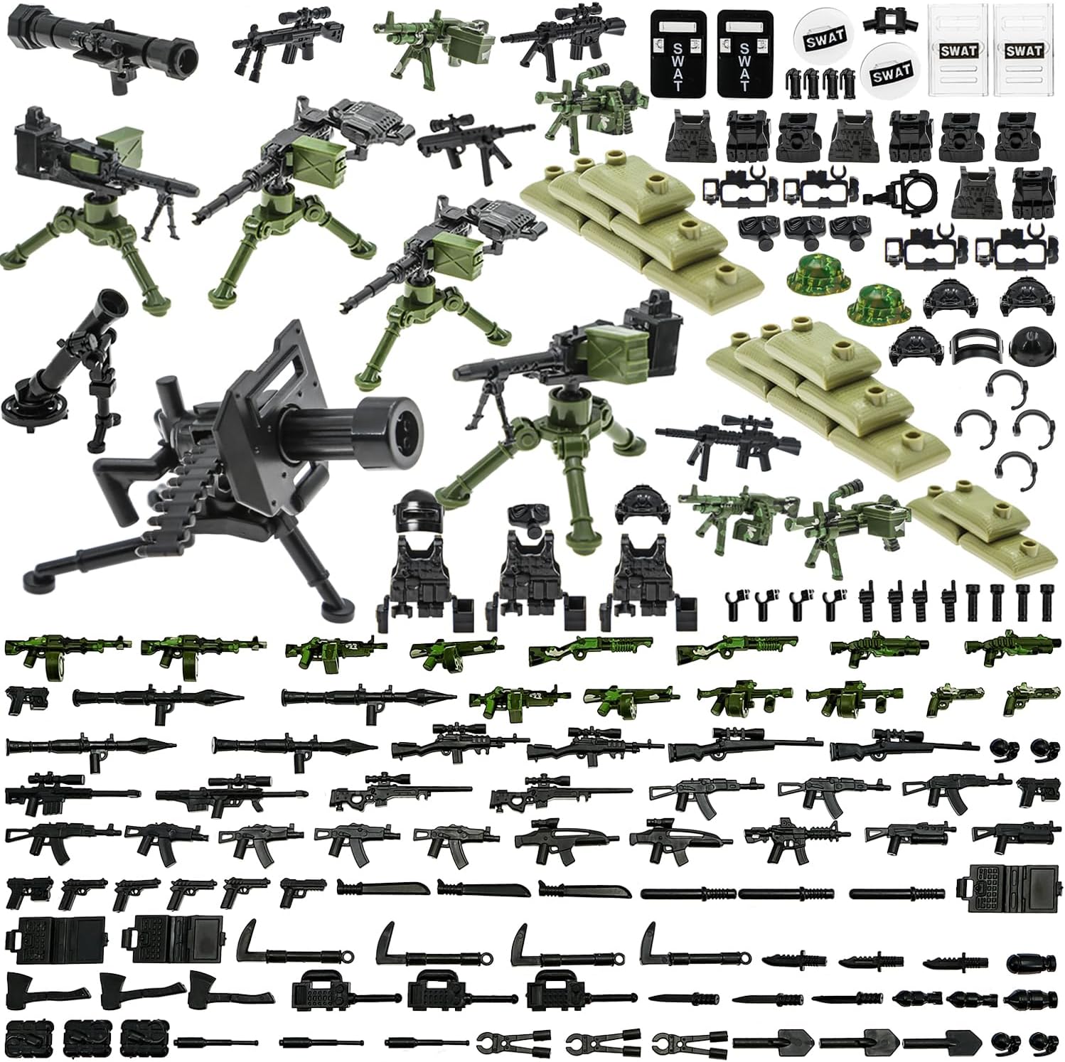 BloxBrix 130 pcs Weapons-Machine-Guns-Rifles Compatible with Lego-Guns ...