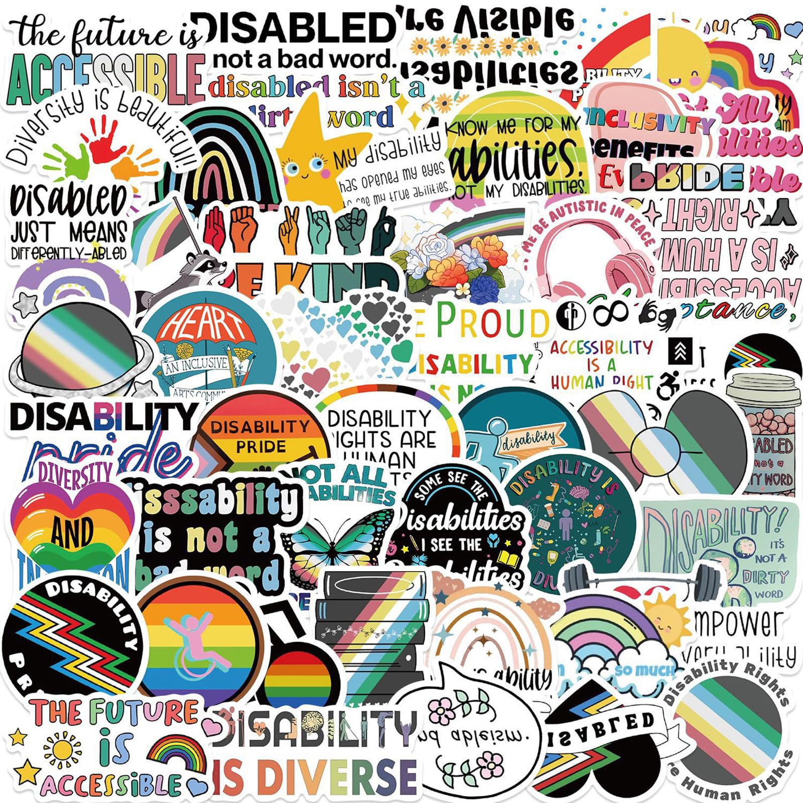 Amazon.com: Disability Pride Stickers, Disability Awareness Human ...