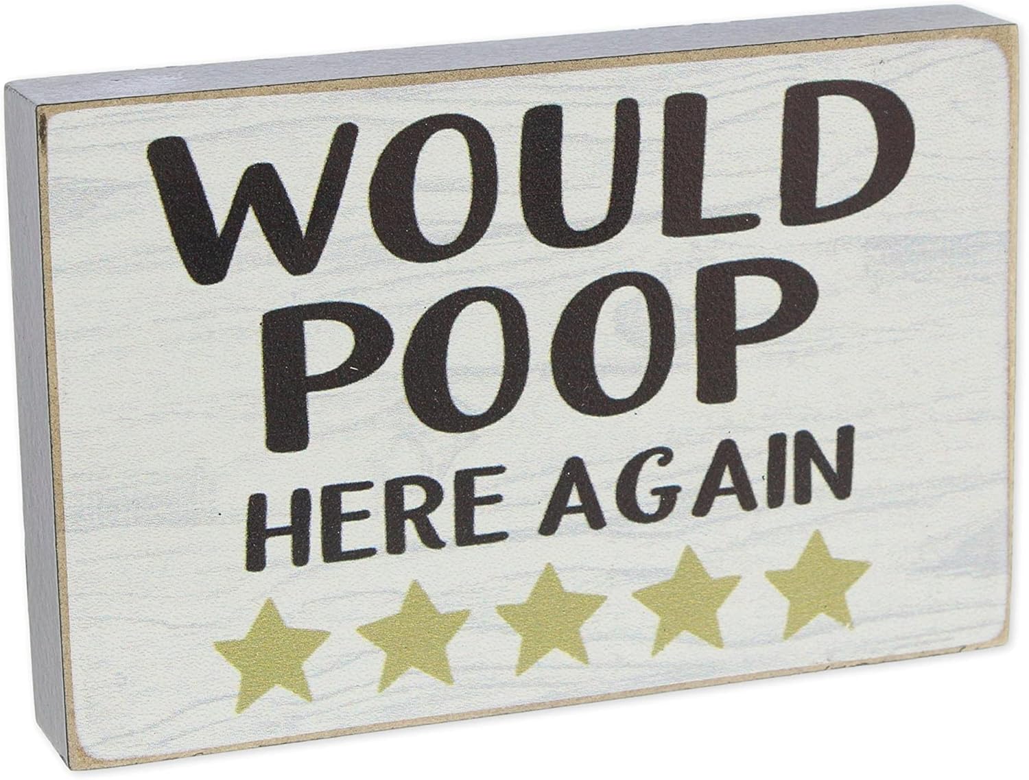 Amazon.com: Poor Boy Woodworks Mini Wood Block Sign (5 Star Poop ...