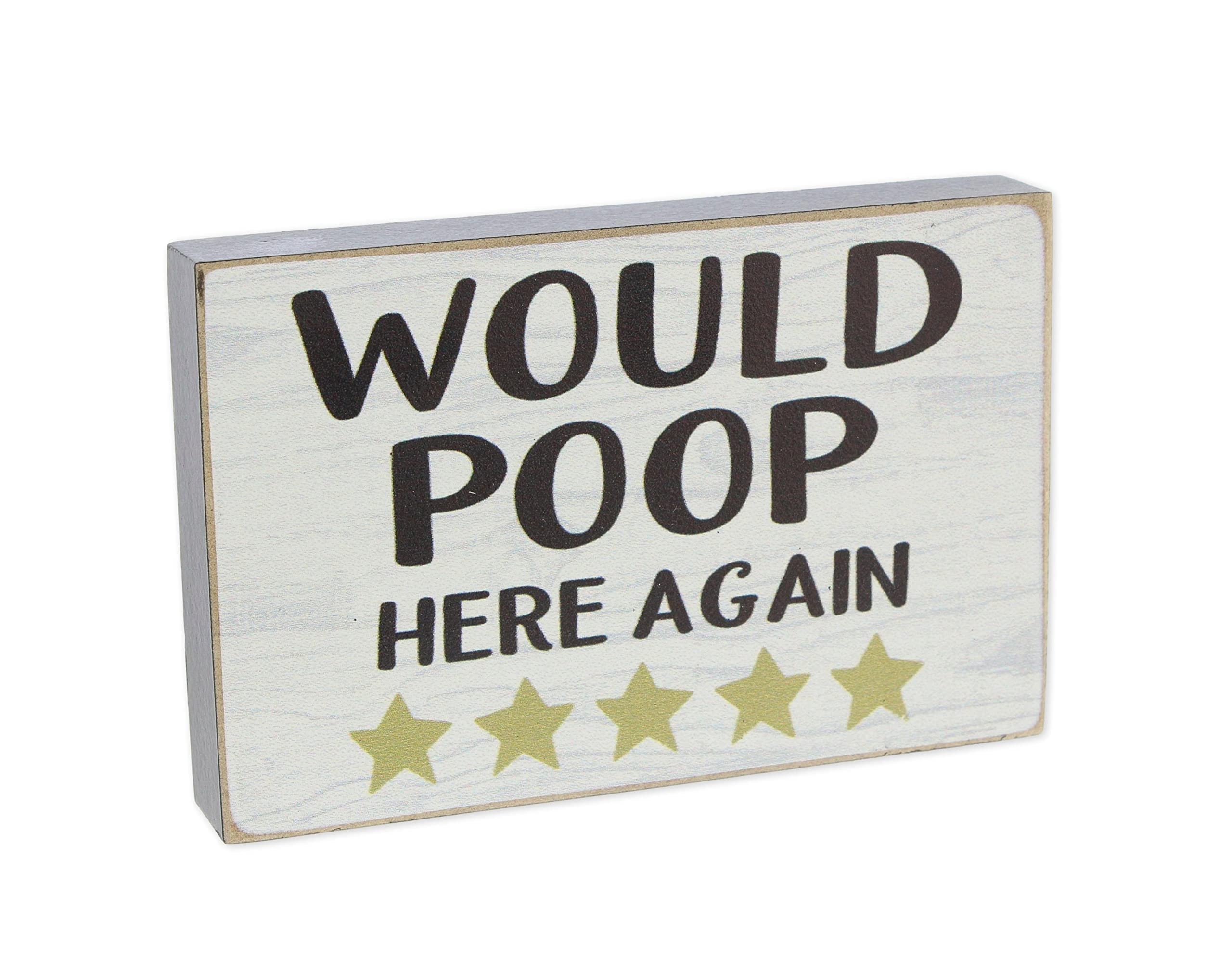 Amazon.com: Poor Boy Woodworks Mini Wood Block Sign (5 Star Poop ...