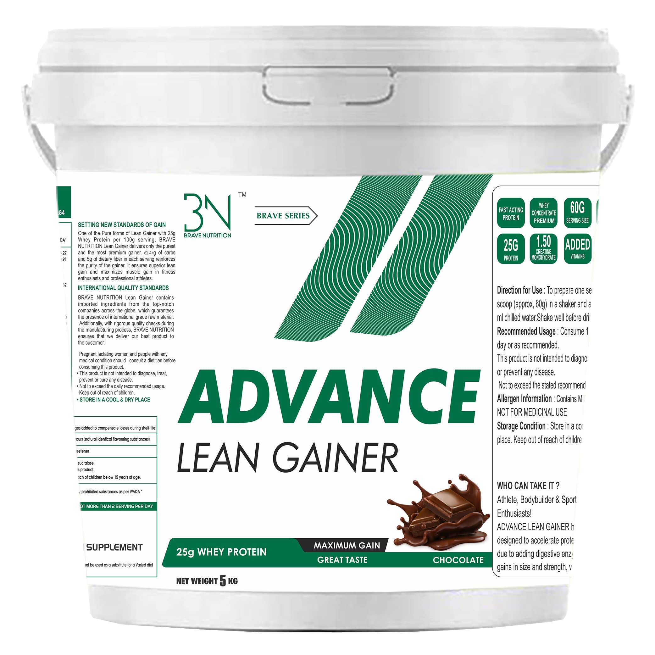 Buy Brave tion Advance Lean Mass Gainer, High Protein Gainer with ...