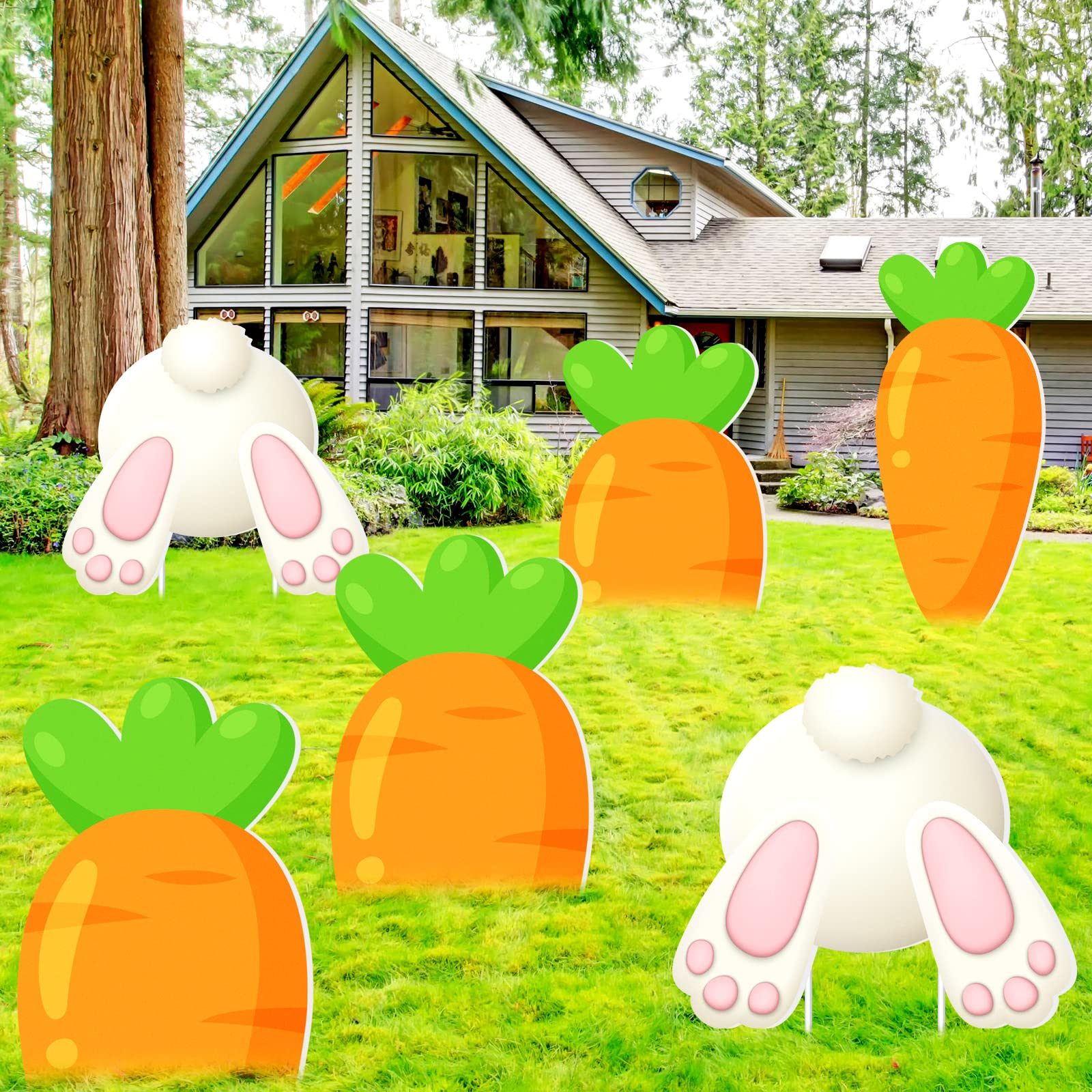 Amazon.com: Maitys 6 Pieces Easter Yard Stakes Decorations Easter ...