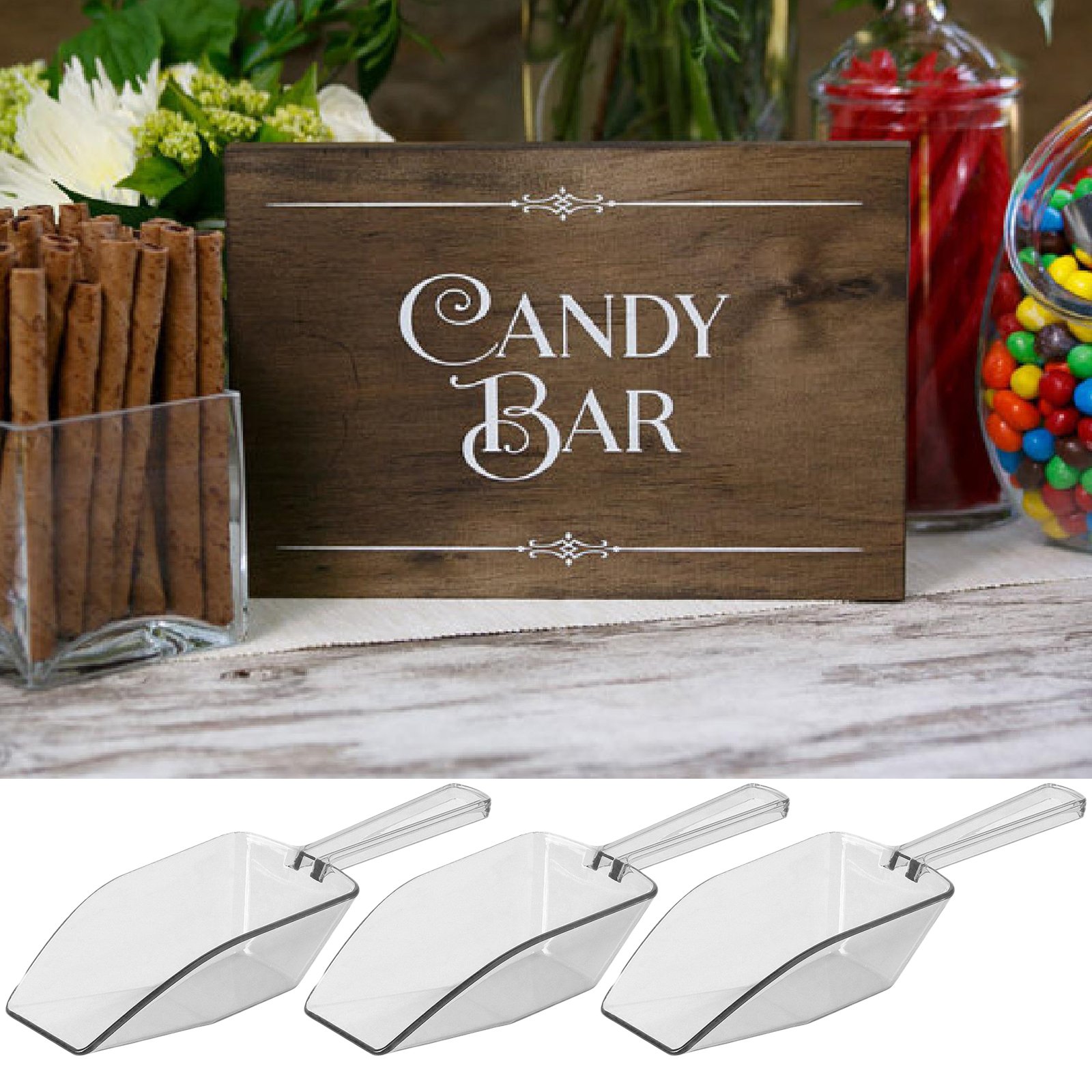 Snapklik.com : Clear Plastic Acrylic Scoops 12 Pcs 65” Medium Kitchen ...