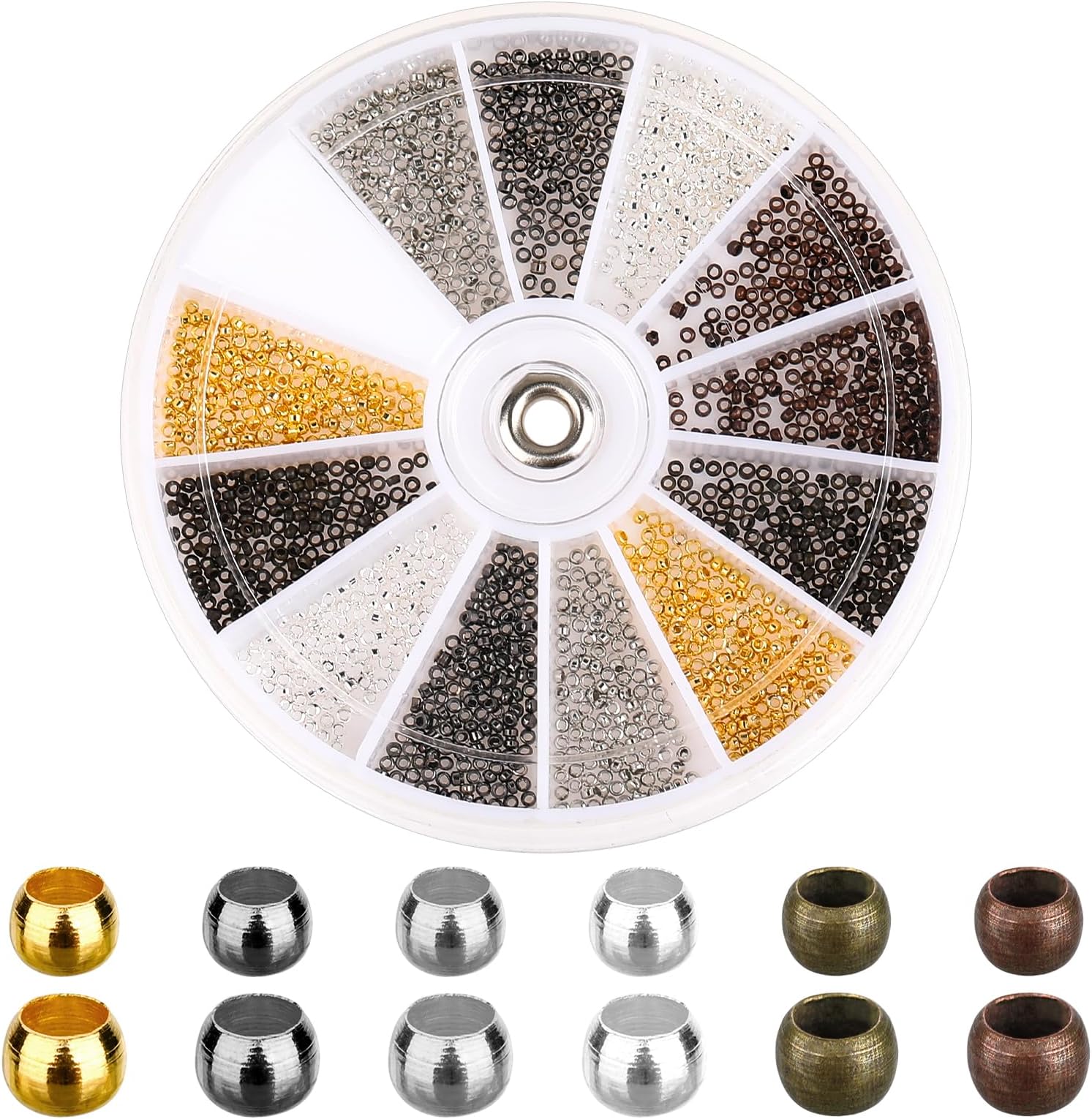 Amazon.com: 3000 PCS Crimp Beads Kit 1.5mm+2.0mm Copper Jewelry Making ...