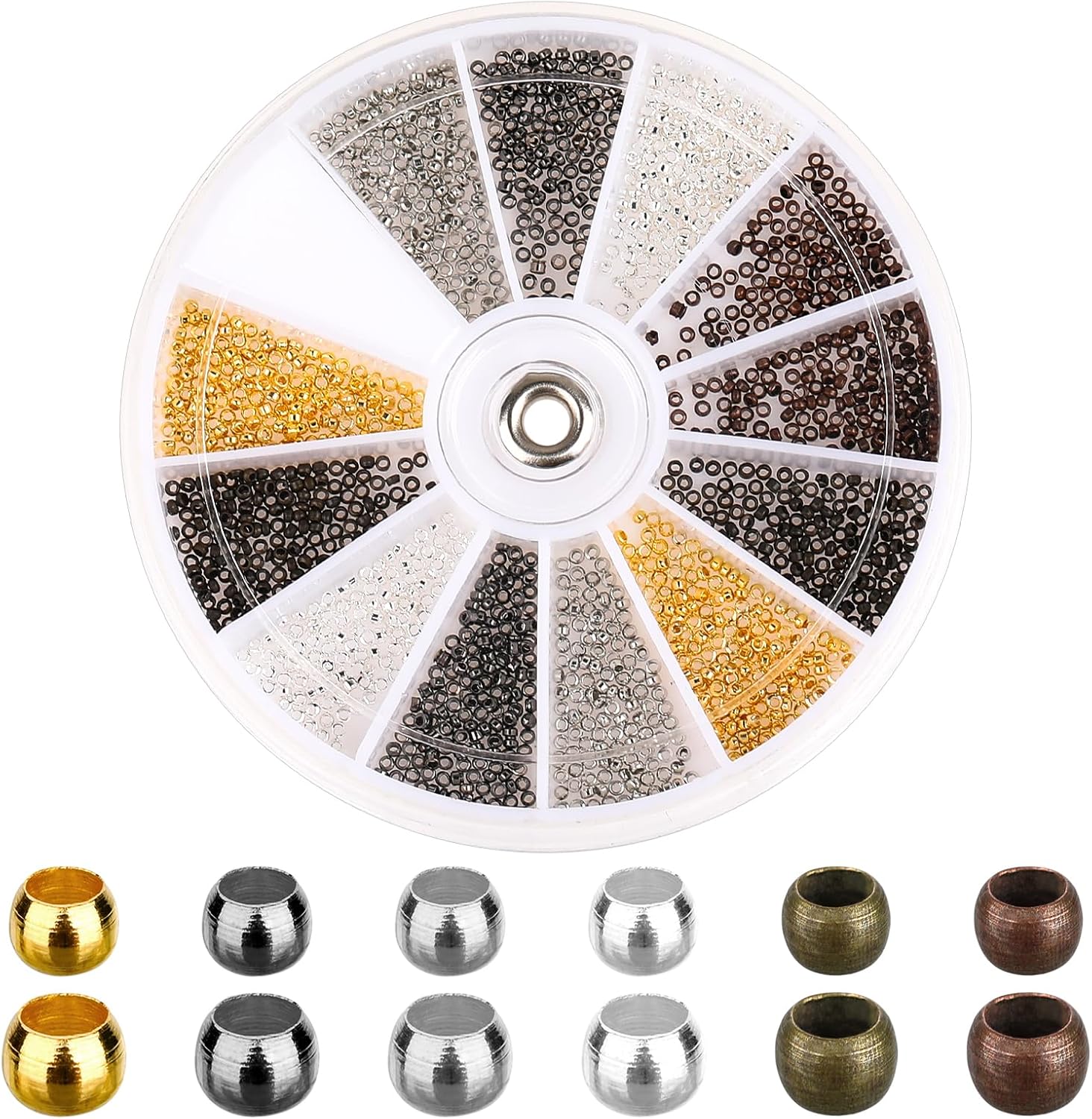 Amazon.com: 3000 Pcs Crimping Beads Kit for Jewelry Making, 1.5mm/2mm ...