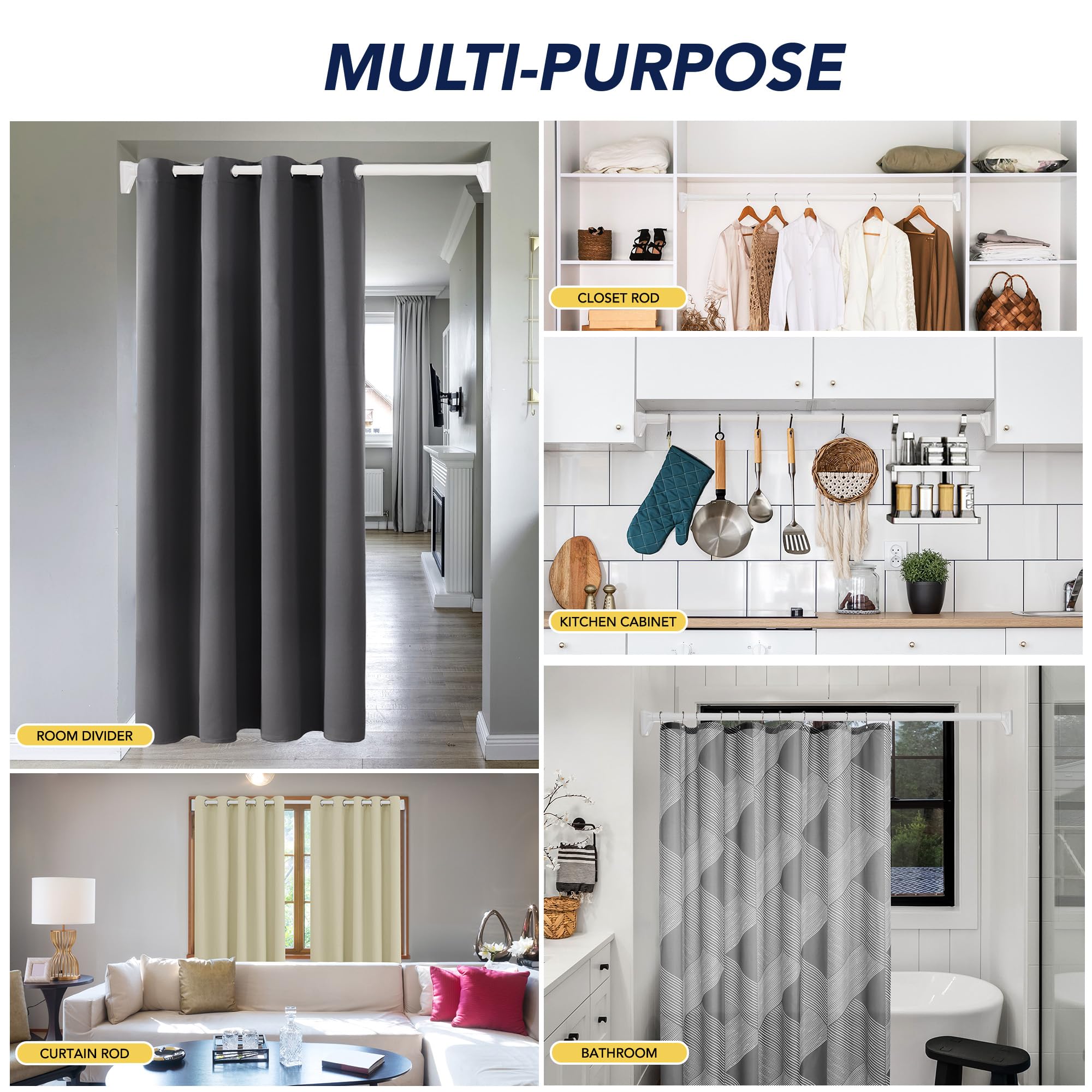 Expandable Curtain Rod 25/28mm Cairo Satin Silver Extendable Curtain