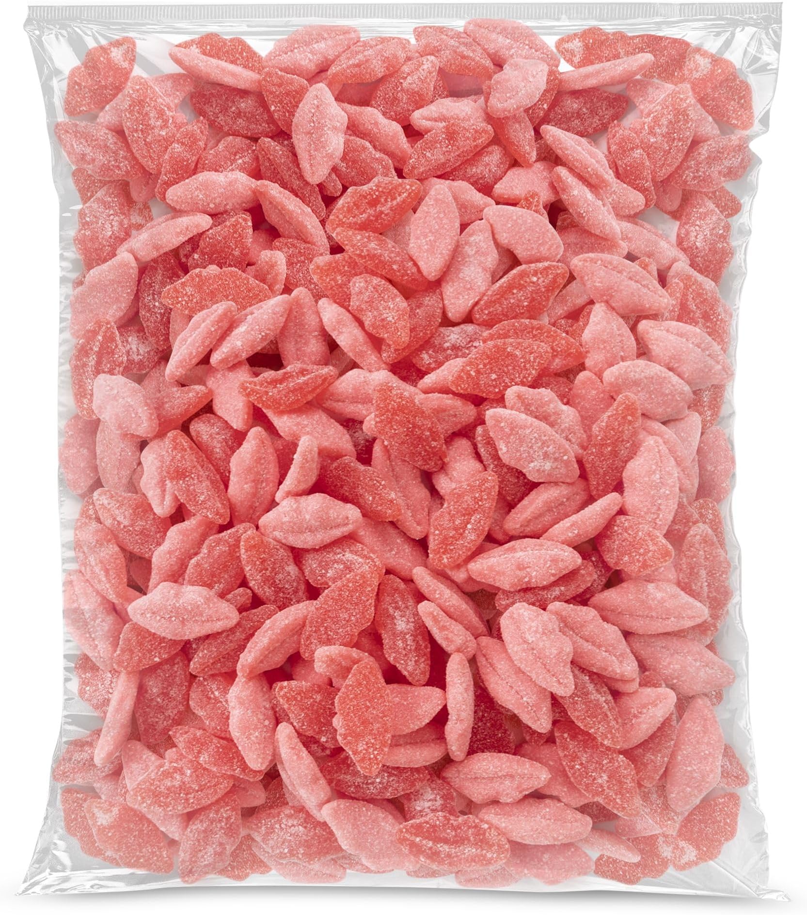 Amazon.com : Candy Shop Red & Pink Sour Gummy Lips, Sugar Sanded Candy ...