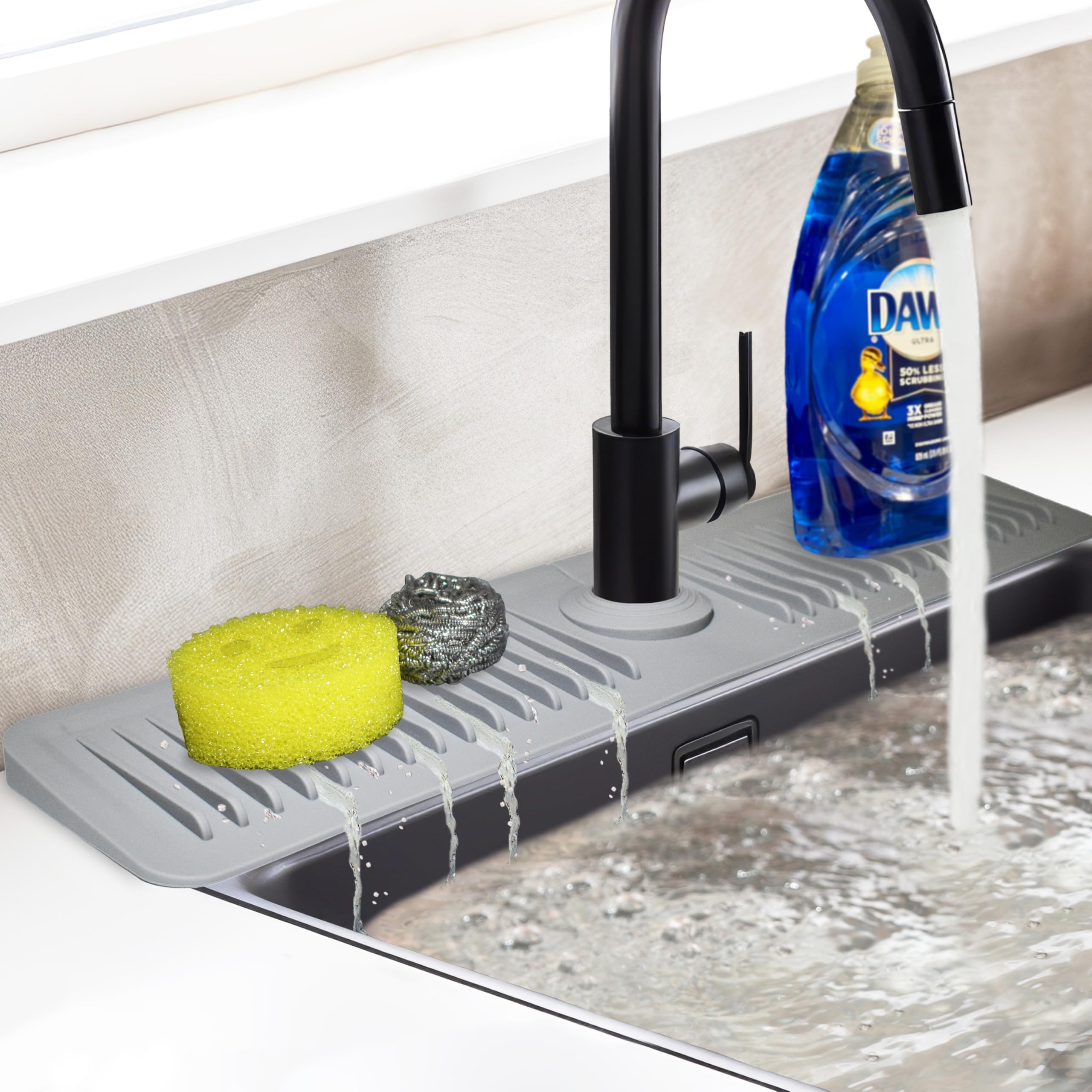 Amazon.com: Sink Splash Guard - Silicone Faucet Mat - Waterproof Drip ...